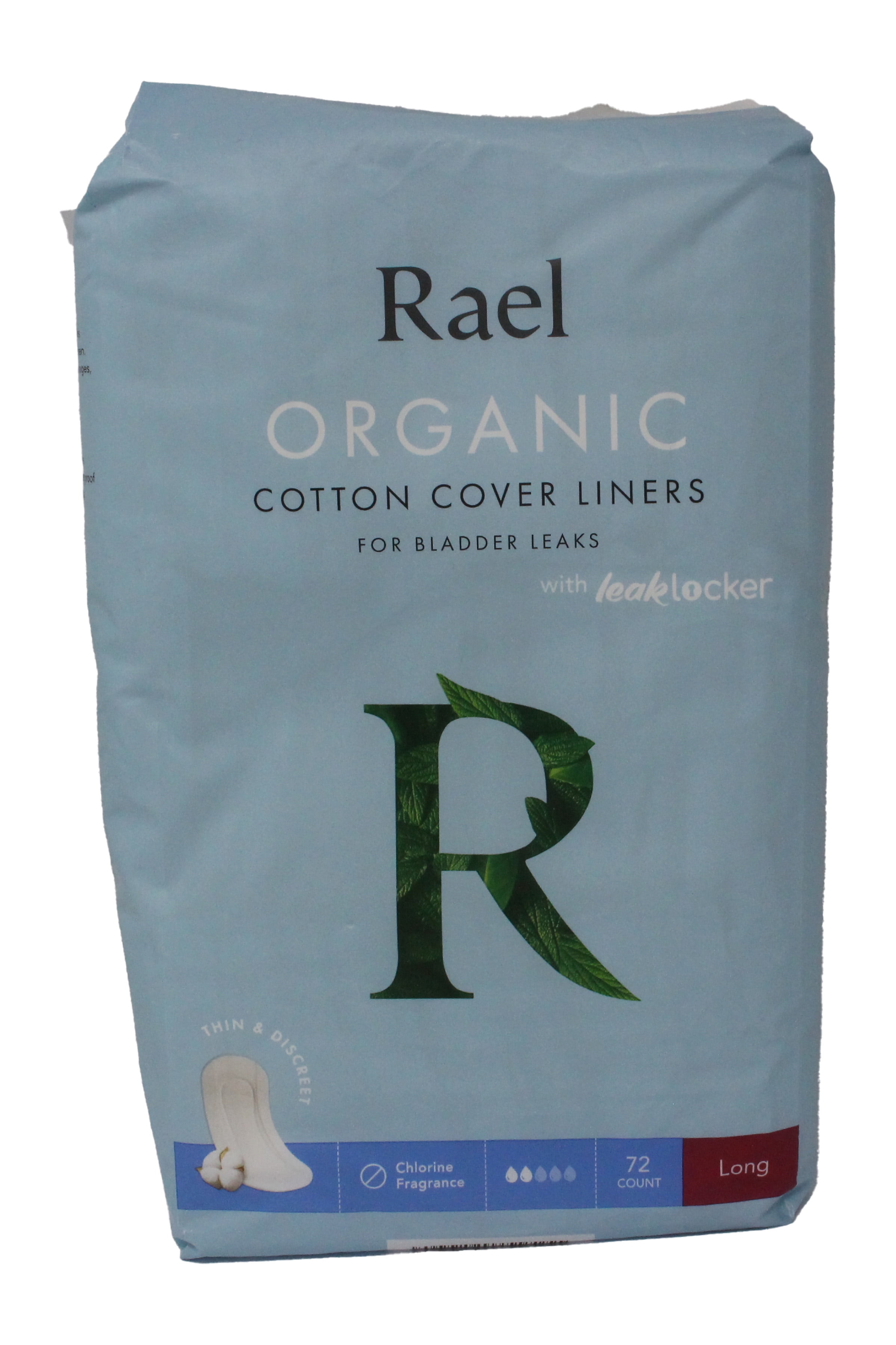 Rael Organic Cotton Incontinence Liners for Women, Regular Absorbency ...