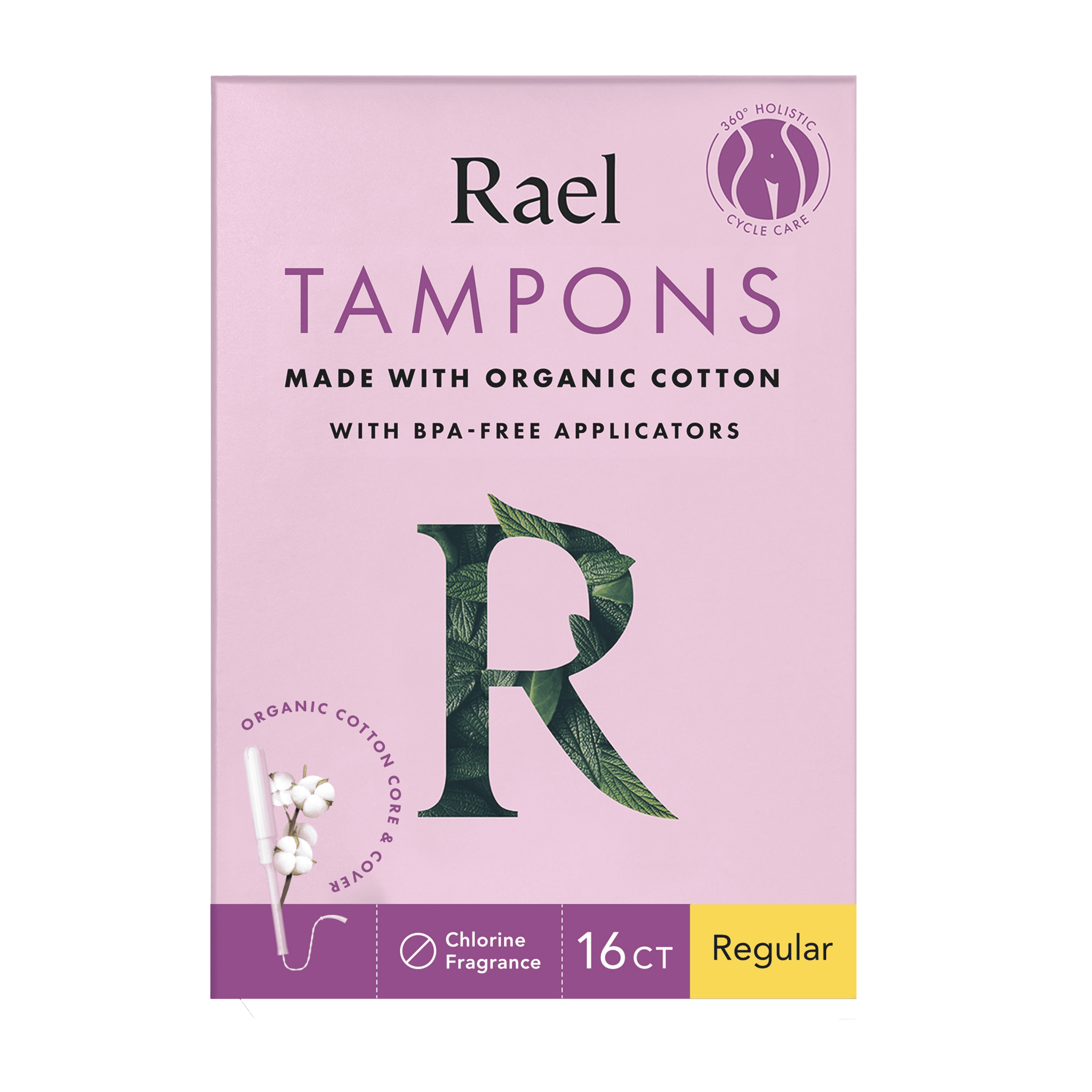 Rael Tampons Made with Organic Cotton With BPA-Free Applicator, Regular ...