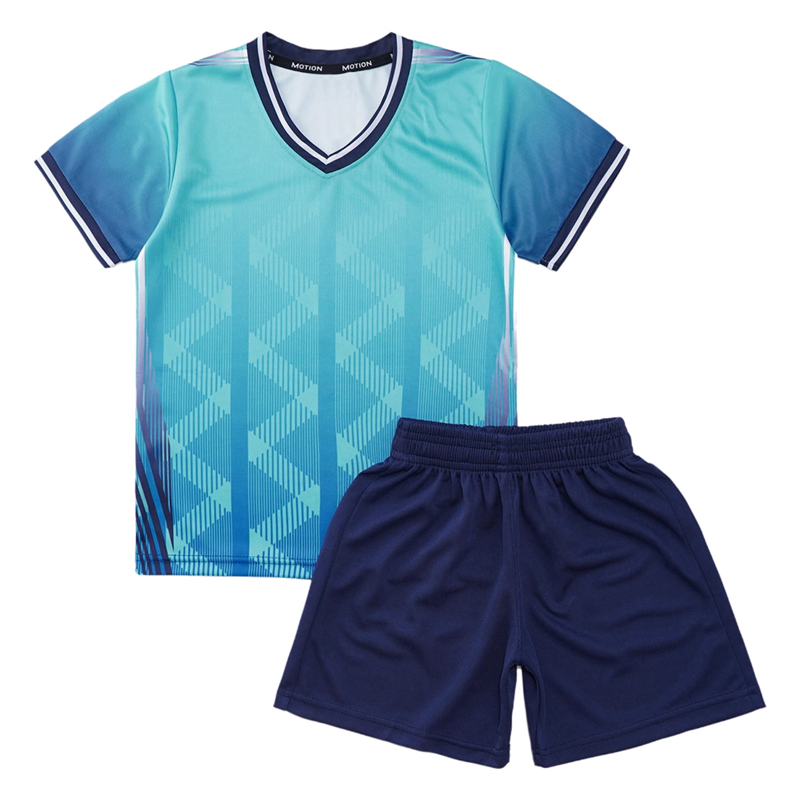 Raenseen Boys Football Set Short Sleeve Sport T-Shirt with Shorts ...