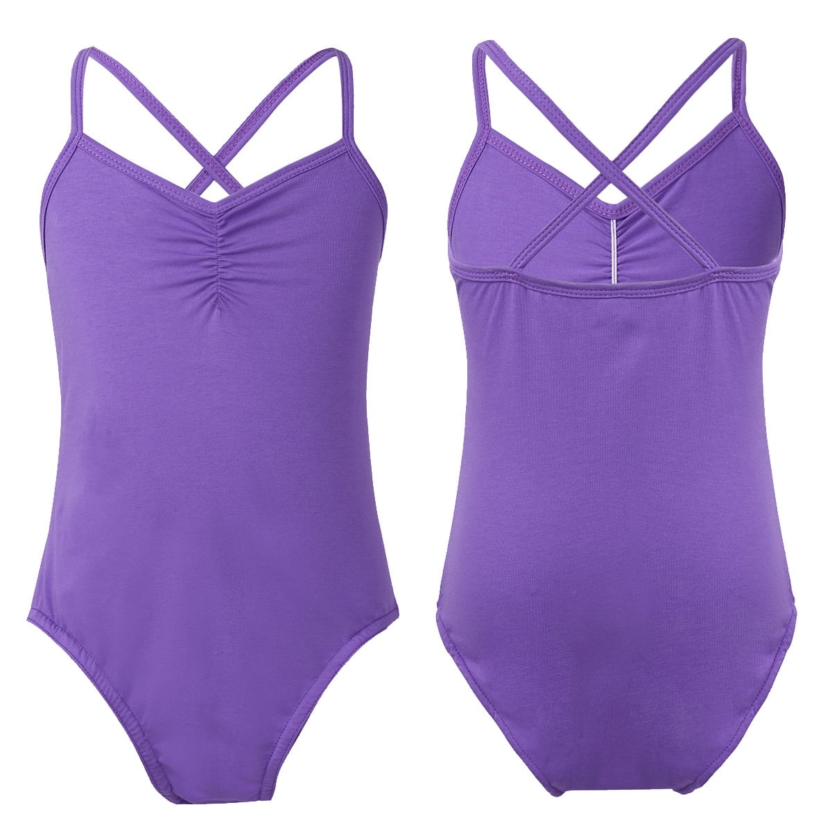 Raenseen Kid Girls Unitard Spaghetti Shoulder Straps Gymnastic Leotard ...