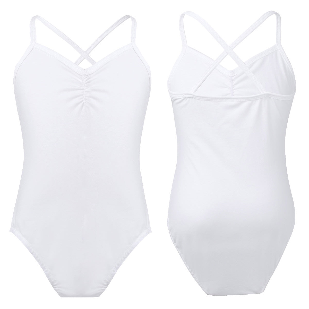 Raenseen Kid Girls Unitard Spaghetti Shoulder Straps Gymnastic Leotard ...