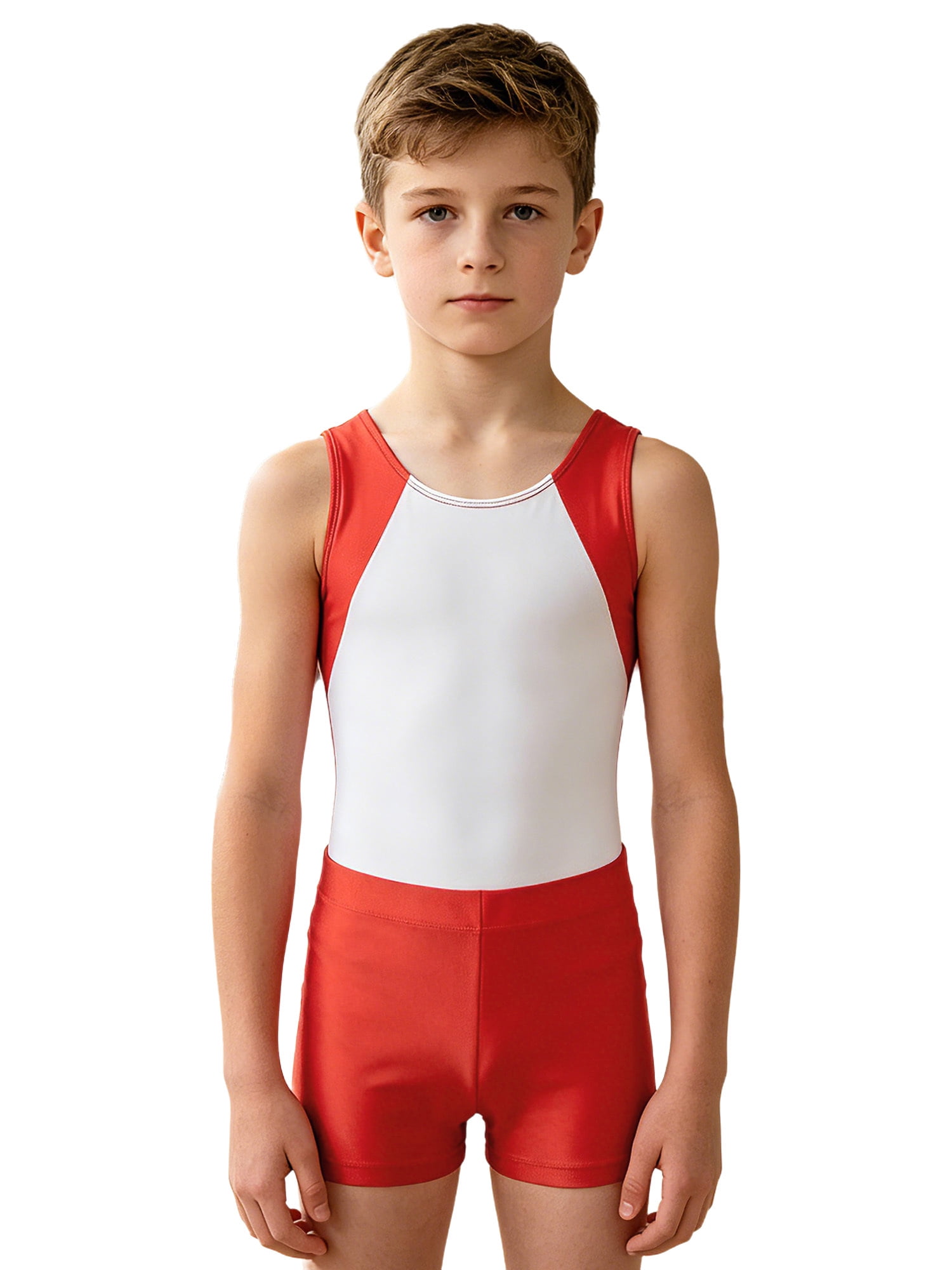 Raenseen Kids Boys Ballet Dance Leotard Sleeveless Gymnastics Bodysuit ...