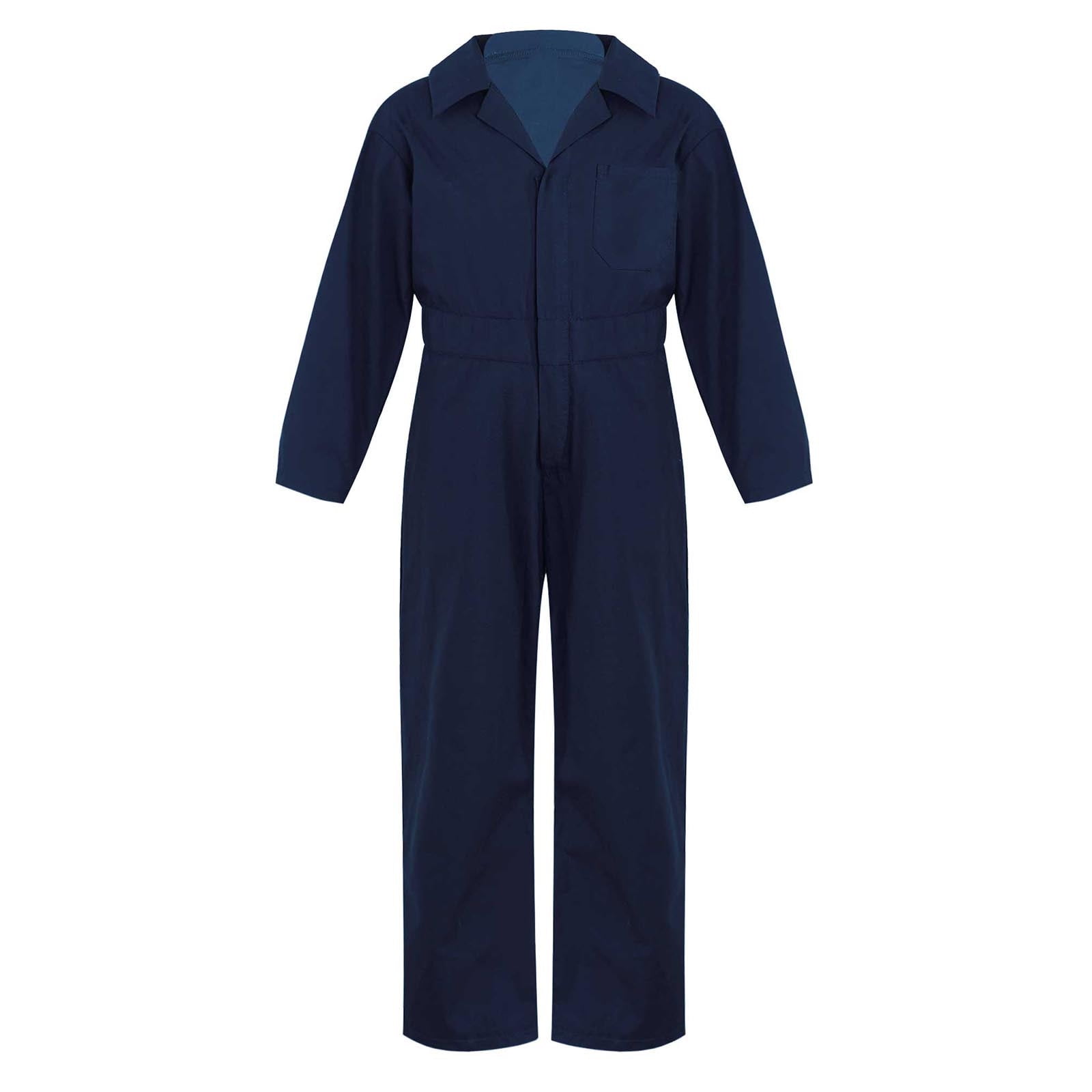 Raenseen Kids Boys Mechanic Coveralls Long Sleeve One Piece Flightsuit ...