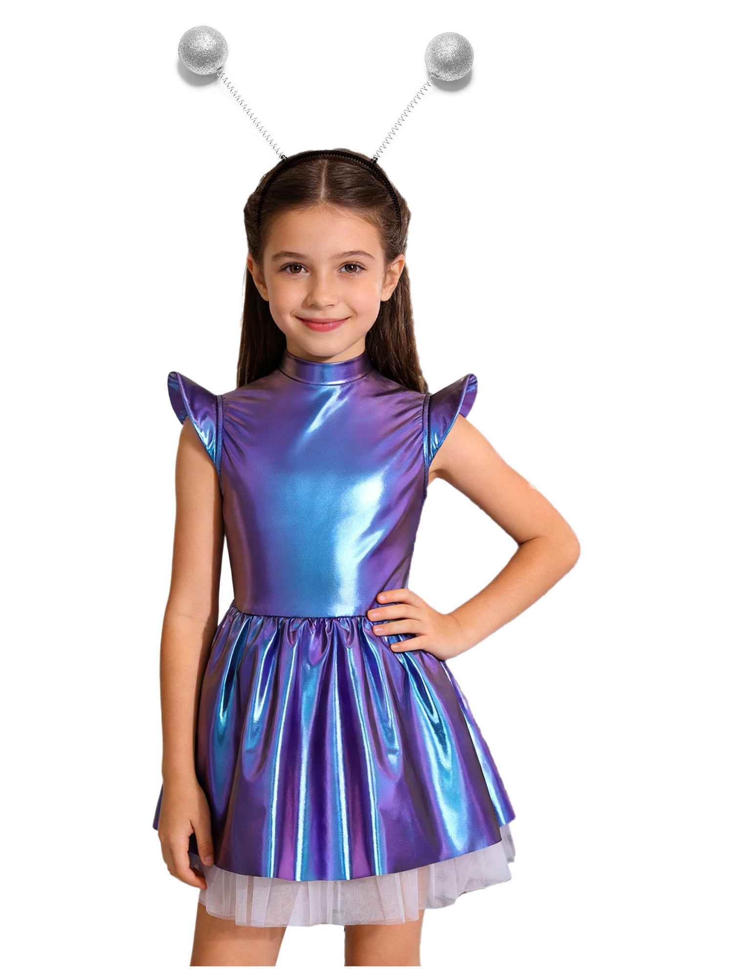 Raenseen Kids Girls 2pcs Alien Dress Up Outerspace Robot Outfit Flying ...