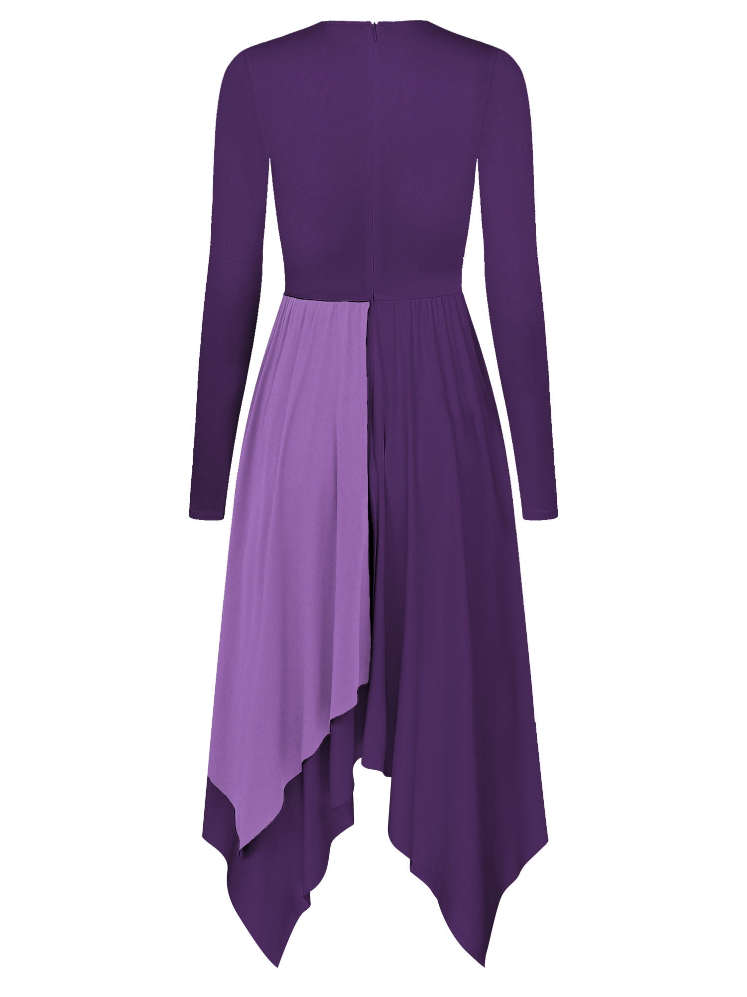 Raenseen Women's Liturgical Praise Lyrical Dance Dress Color Block Long ...