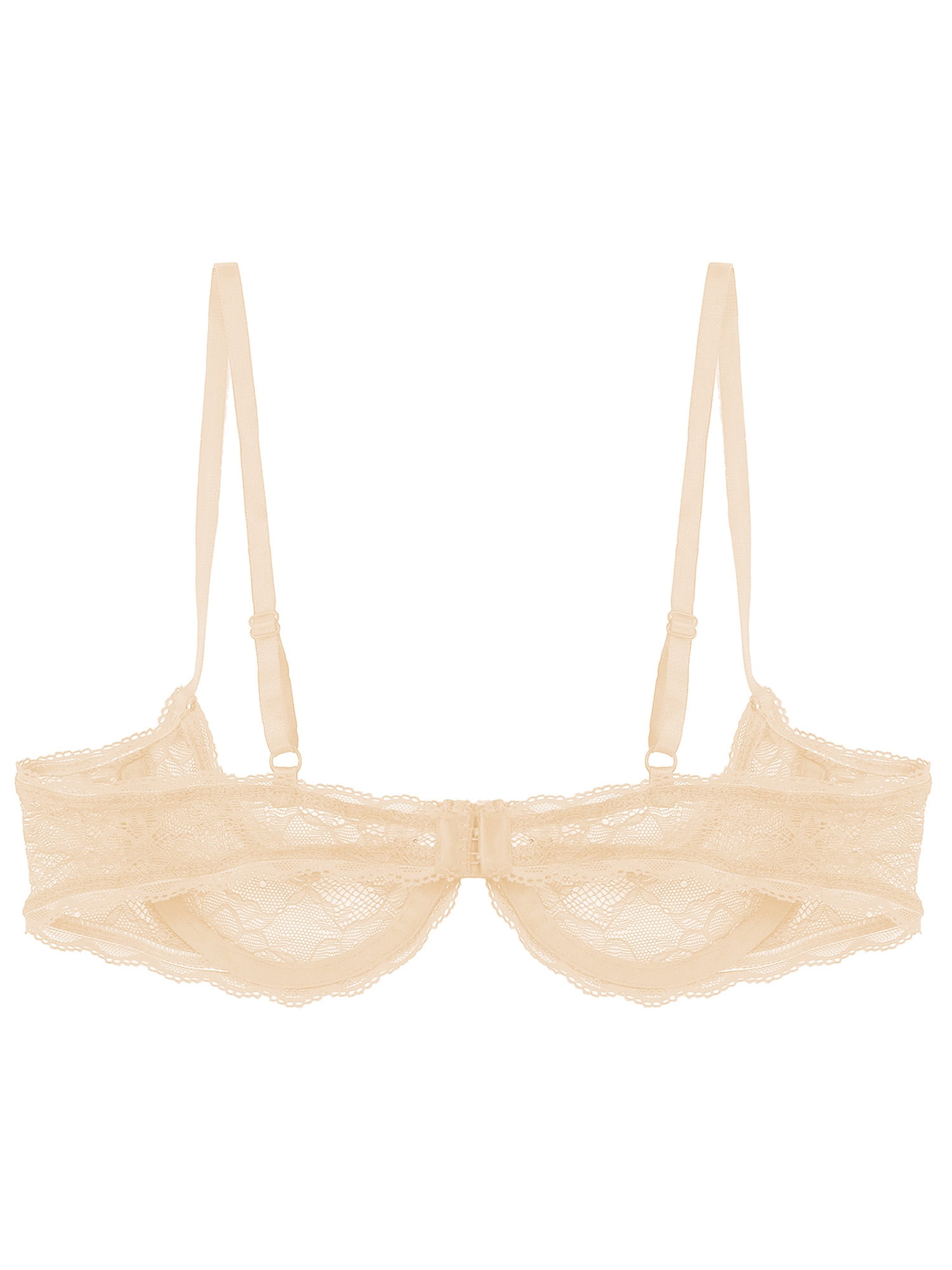Raenseen Women's Sexy Lace 1/4 Cup Bra Push Up Underwire Shelf Bra Top ...