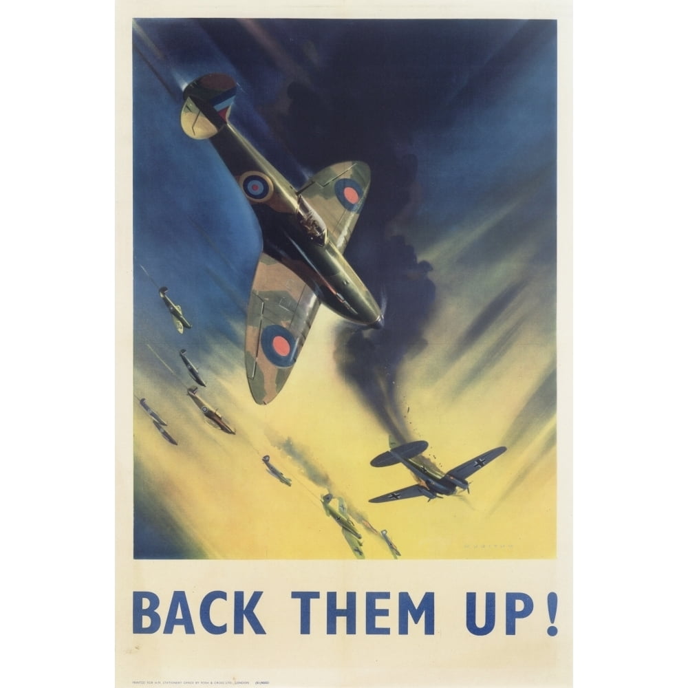 Raf Poster Back Them Up Ww2 Print By ??The Royal Aeronautical Society ...