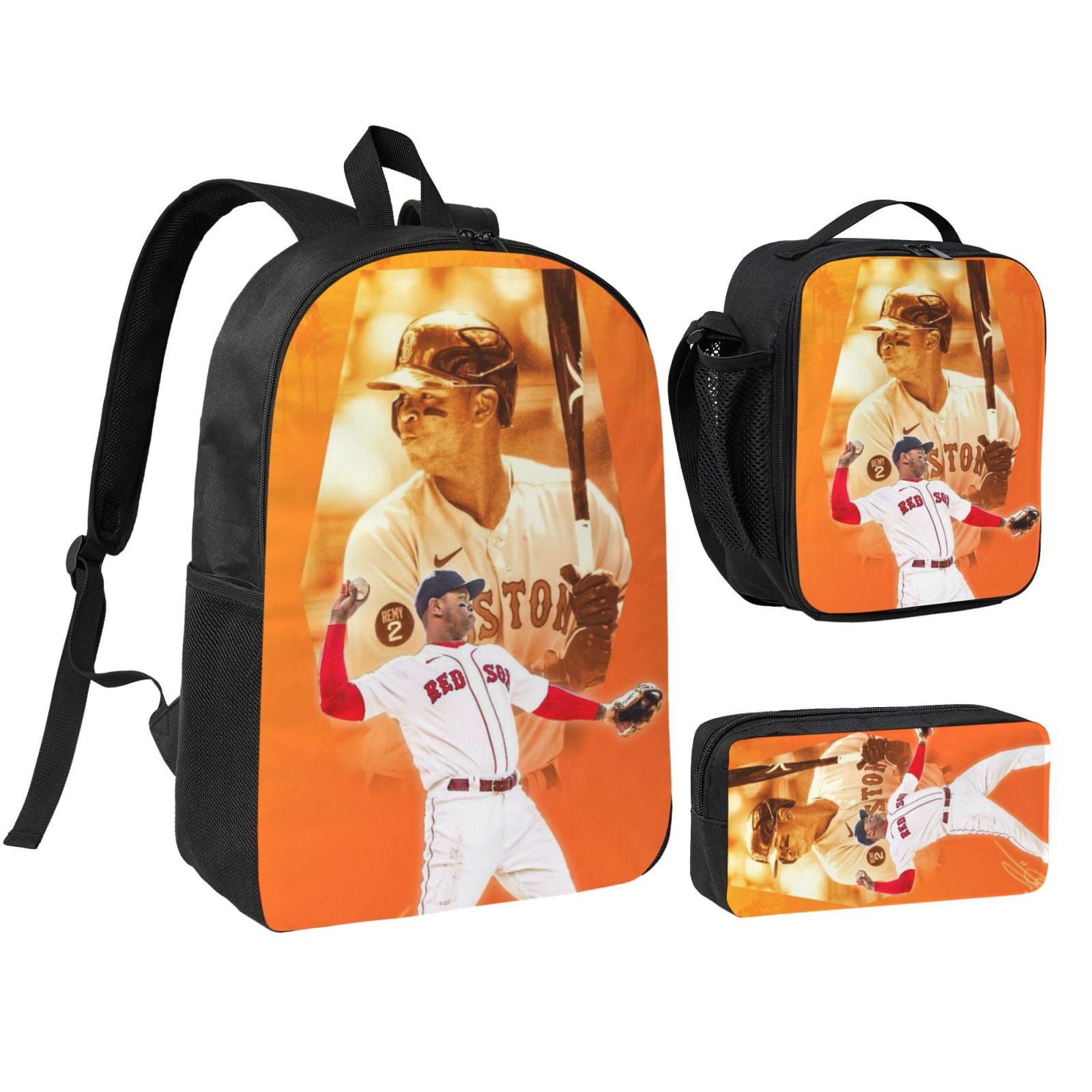 Rafael Devers 3-Piece Set Backpack Lunch Bag And Pencil Case, Water-Resistant Lightweight Travel ...
