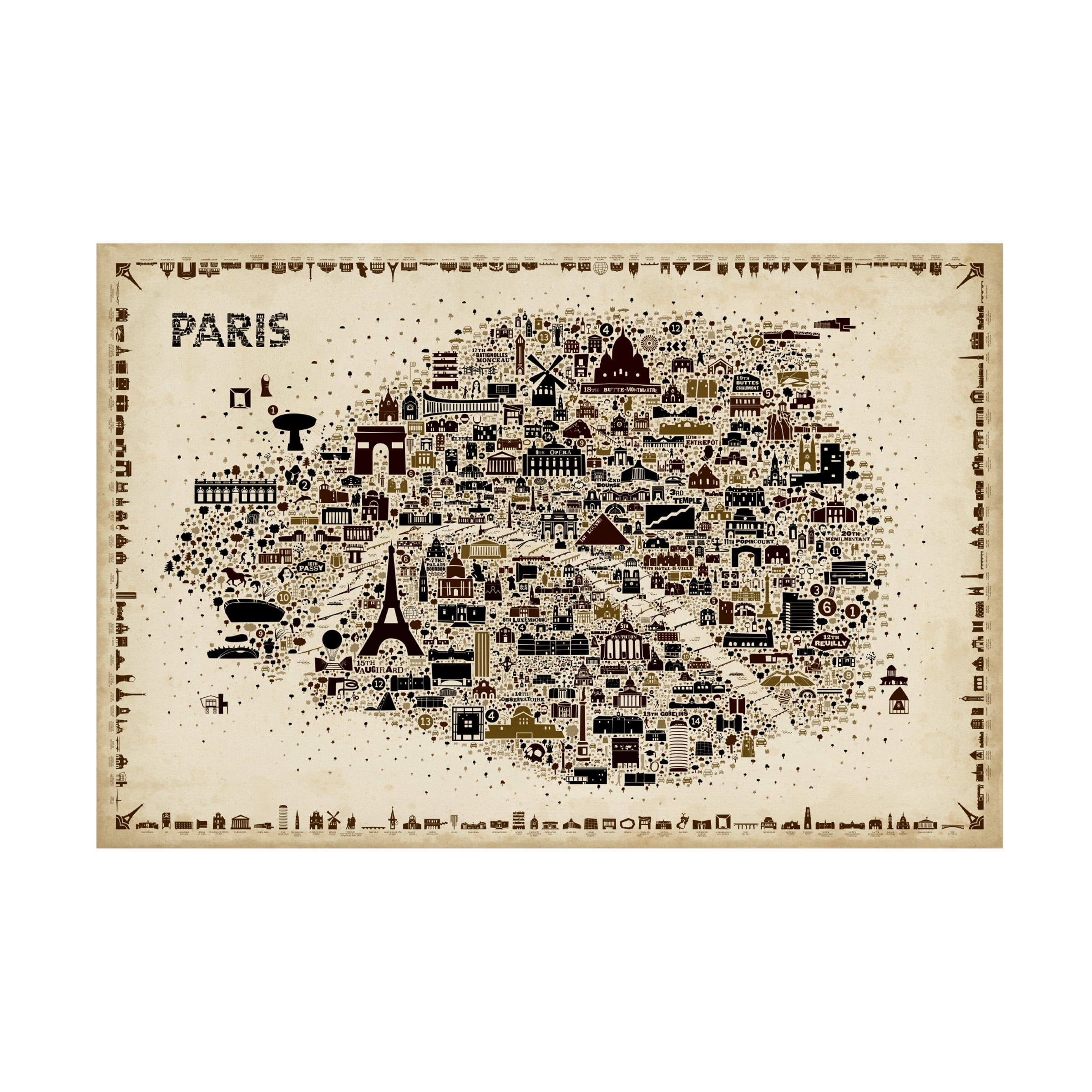 Rafael Esquer 'Antique Iconic Cities Paris' Canvas Art - Walmart.com
