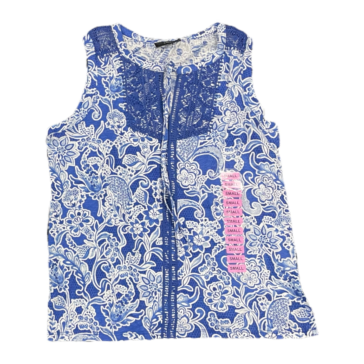 Rafaella Ladies Sleeveless Split Neck With Fabric Tie Fashion Top ...