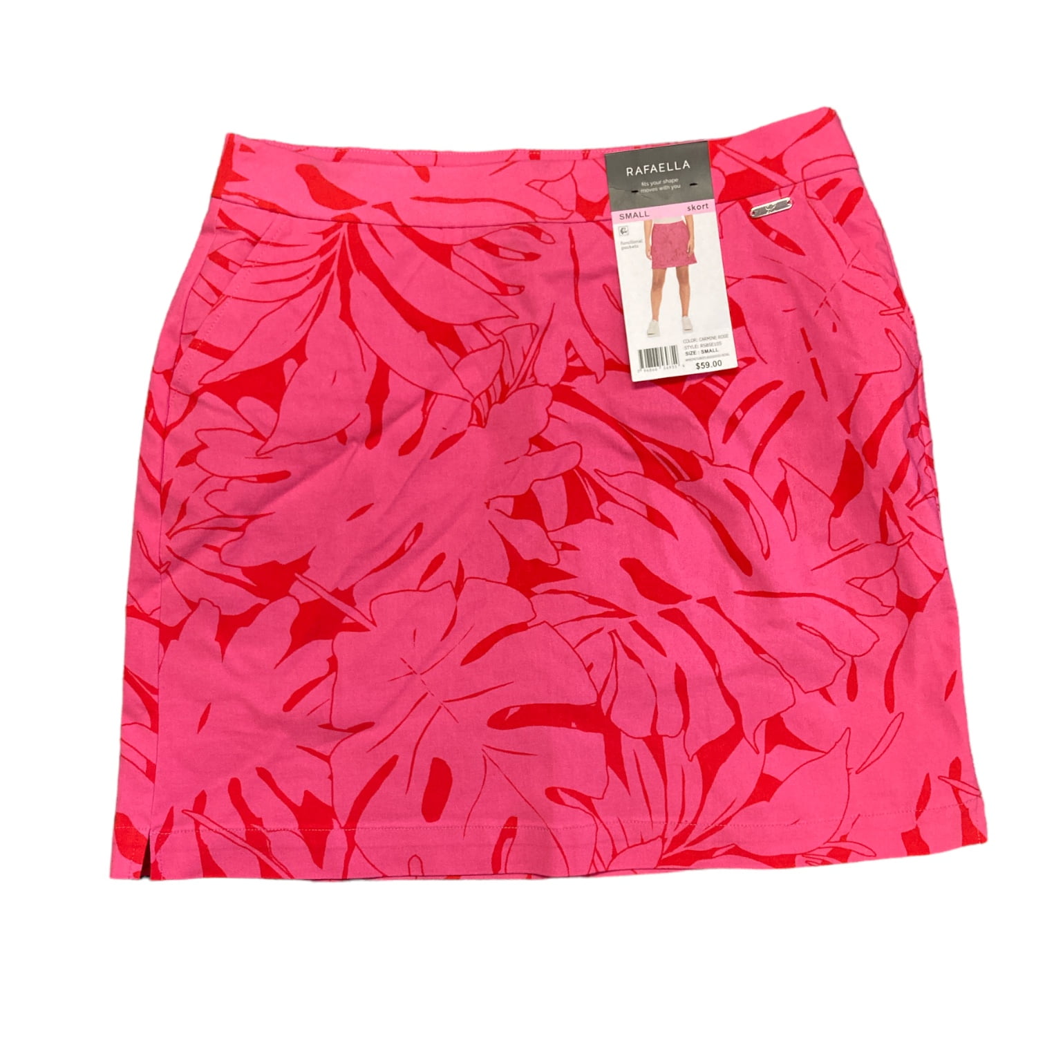 Rafaella Women's Comfort Waistband Front Pockets Stretch Skort (Carmine ...