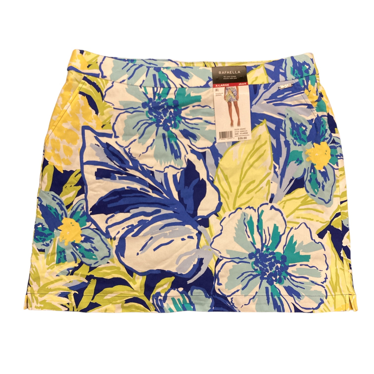 Rafaella Women's Comfort Waistband Front Pockets Stretch Skort (Ceramic ...