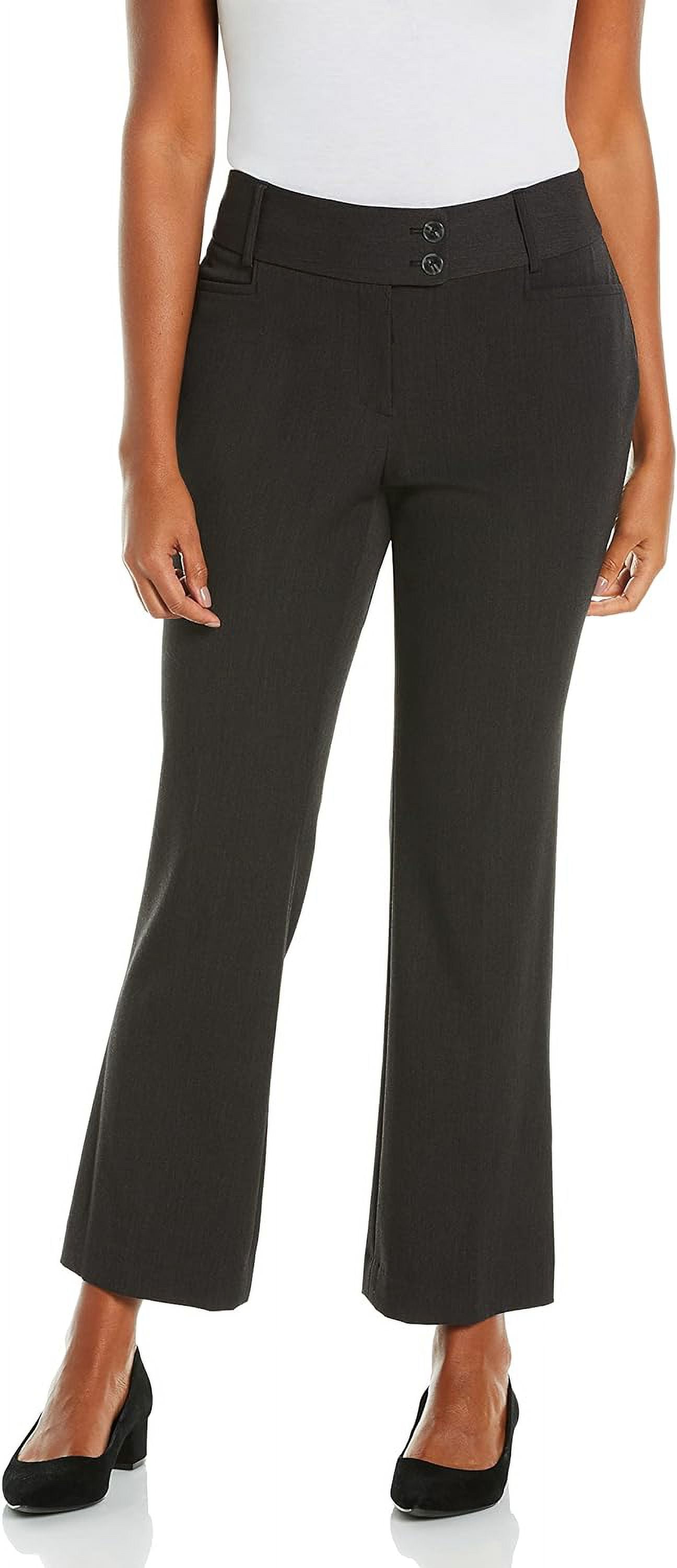 Rafaella Women's Plus Size Curvy Fit Gabardine Bootcut Dress Pants ...