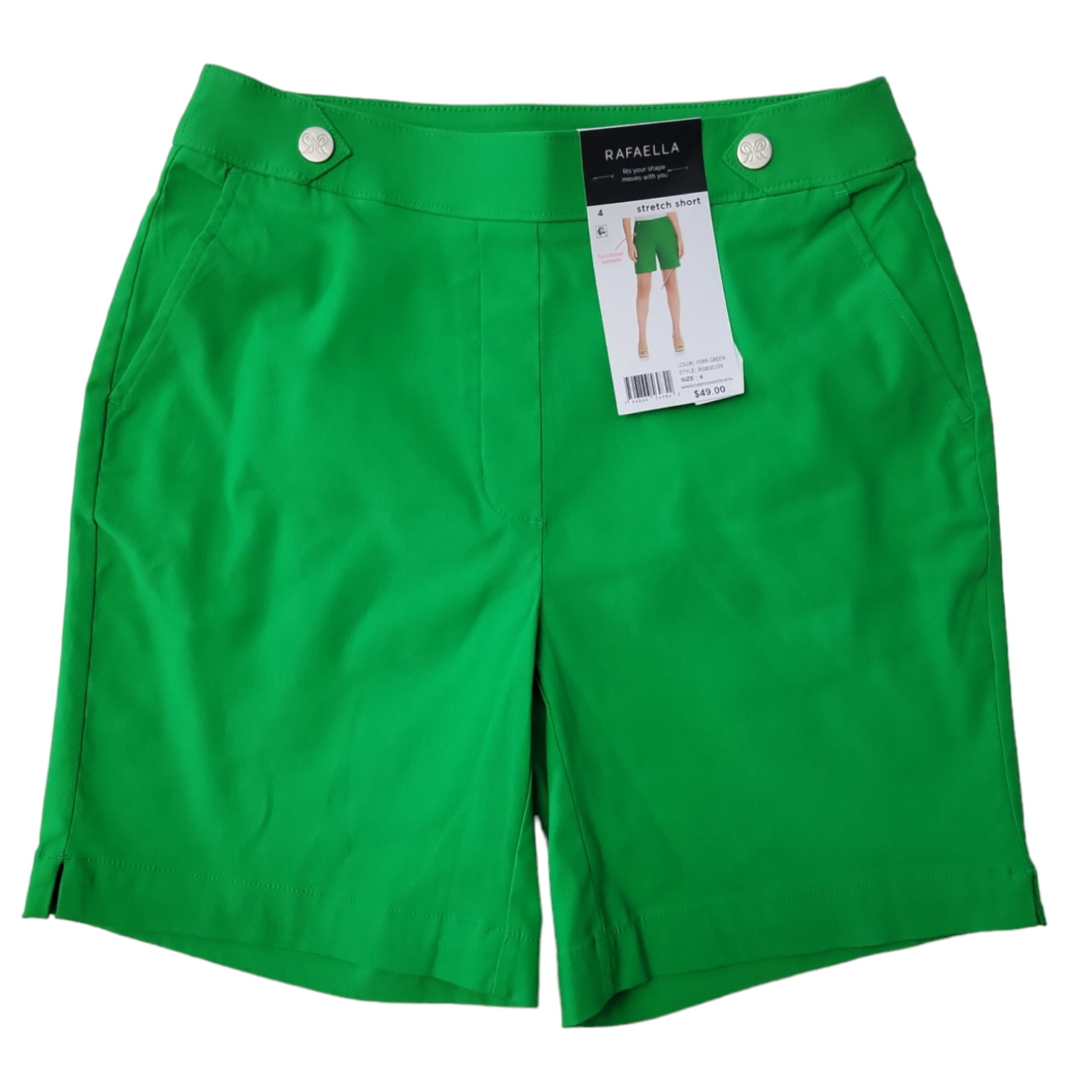 Rafaella Women's Stretch Comfort Waistband Bermuda Short (Fern Green, 8 ...