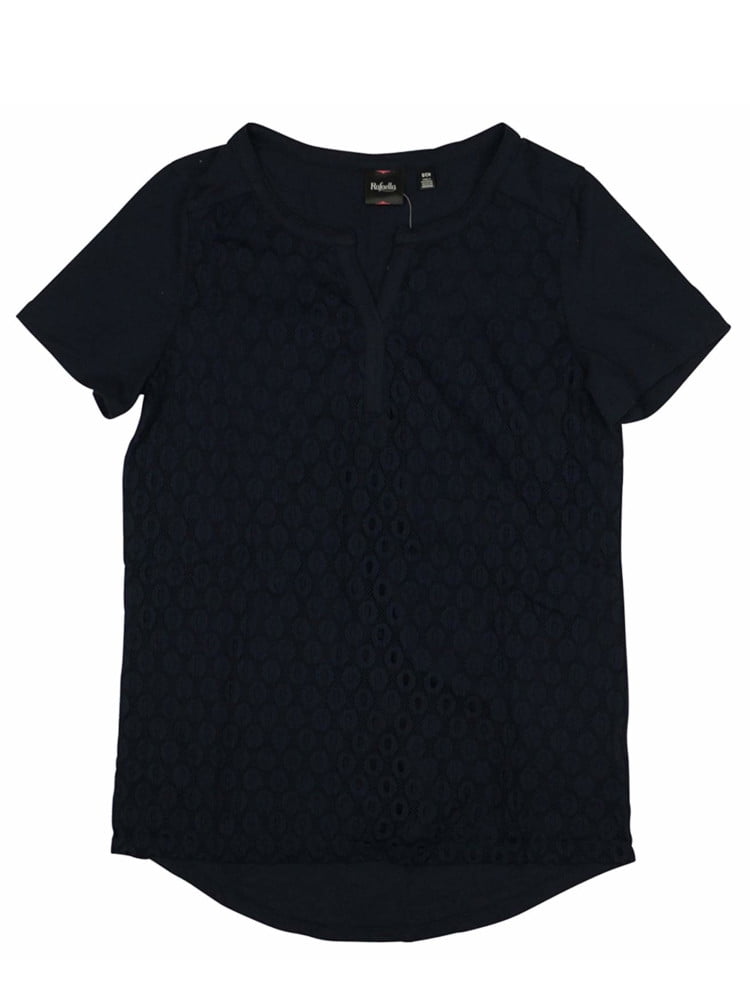 Rafaella Womens Size Small Short Sleeve Slot Neckline Lace Crochet ...