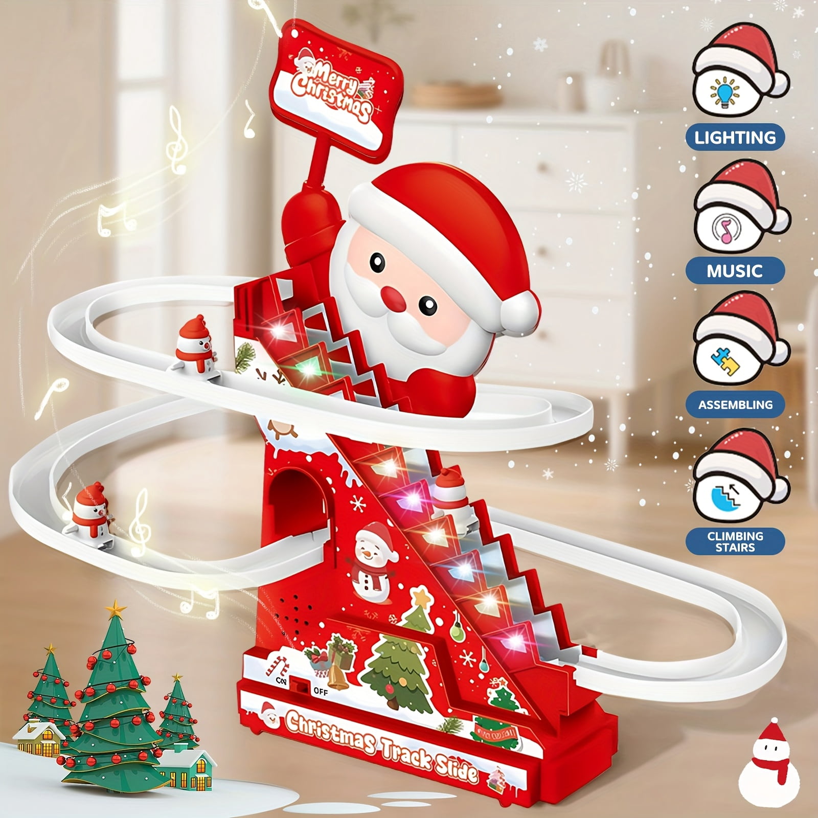 Rafayl Toddler Roller Coaster - Santa Christmas Electric Track Toy ...