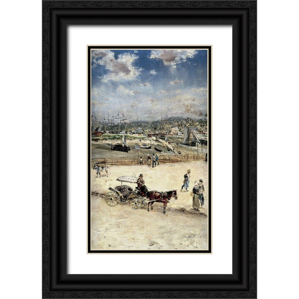 Raffaelli, Jean-Francois 20x32 Black Ornate Wood Framed with Double ...