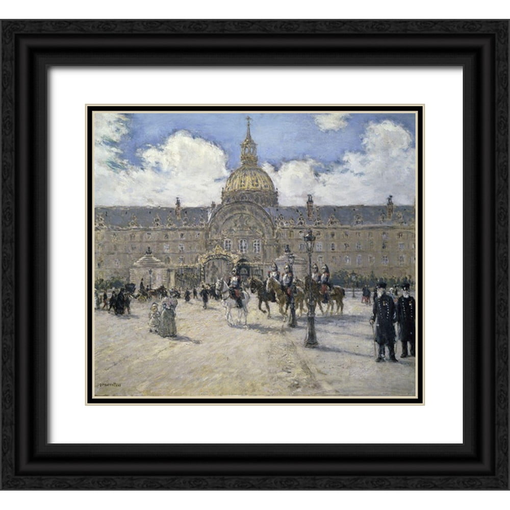Raffaelli, Jean-Francois 22x20 Black Ornate Wood Framed with Double ...