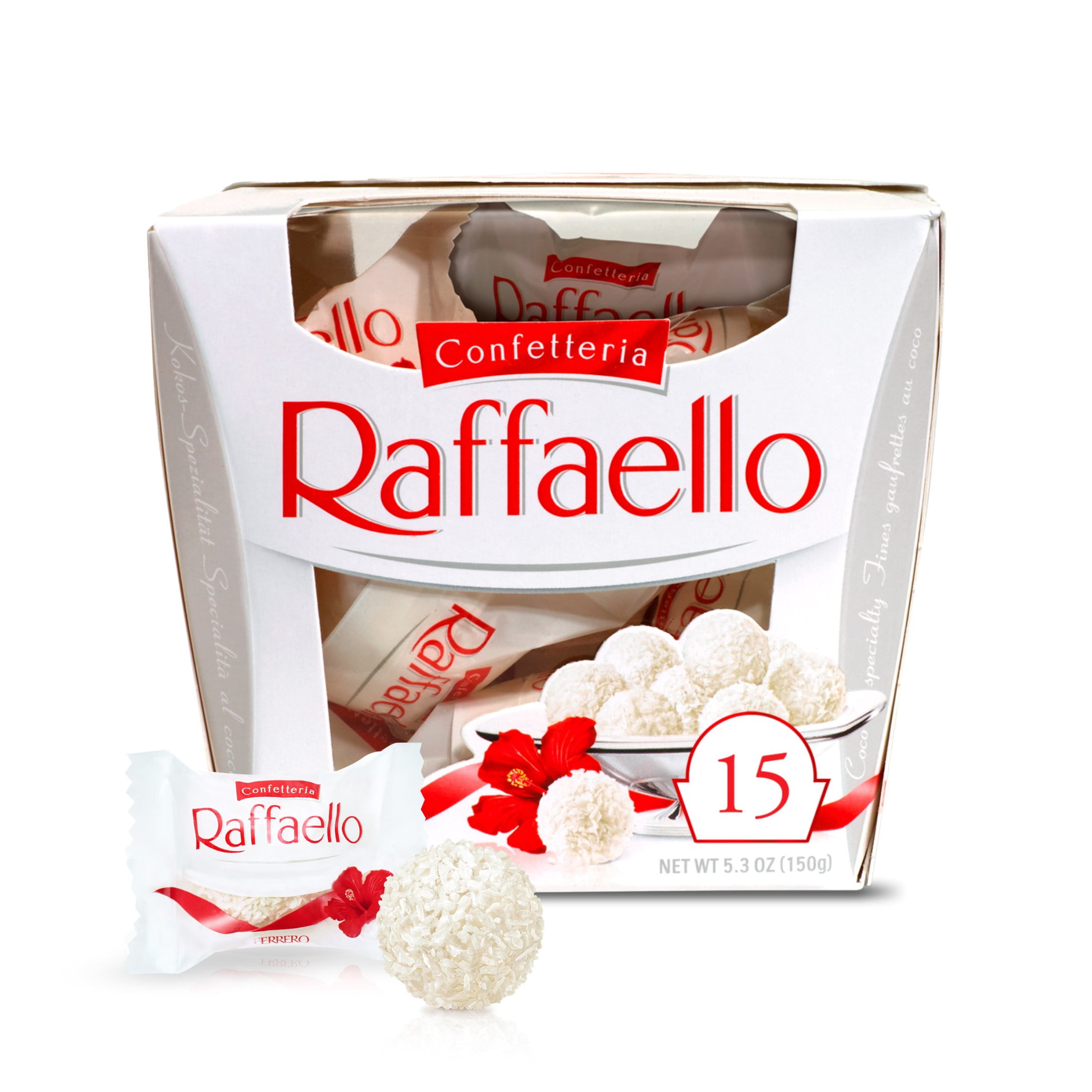 Raffaello Premium Gourmet White Almond, Cream and Coconut Gift Box, 15 ...