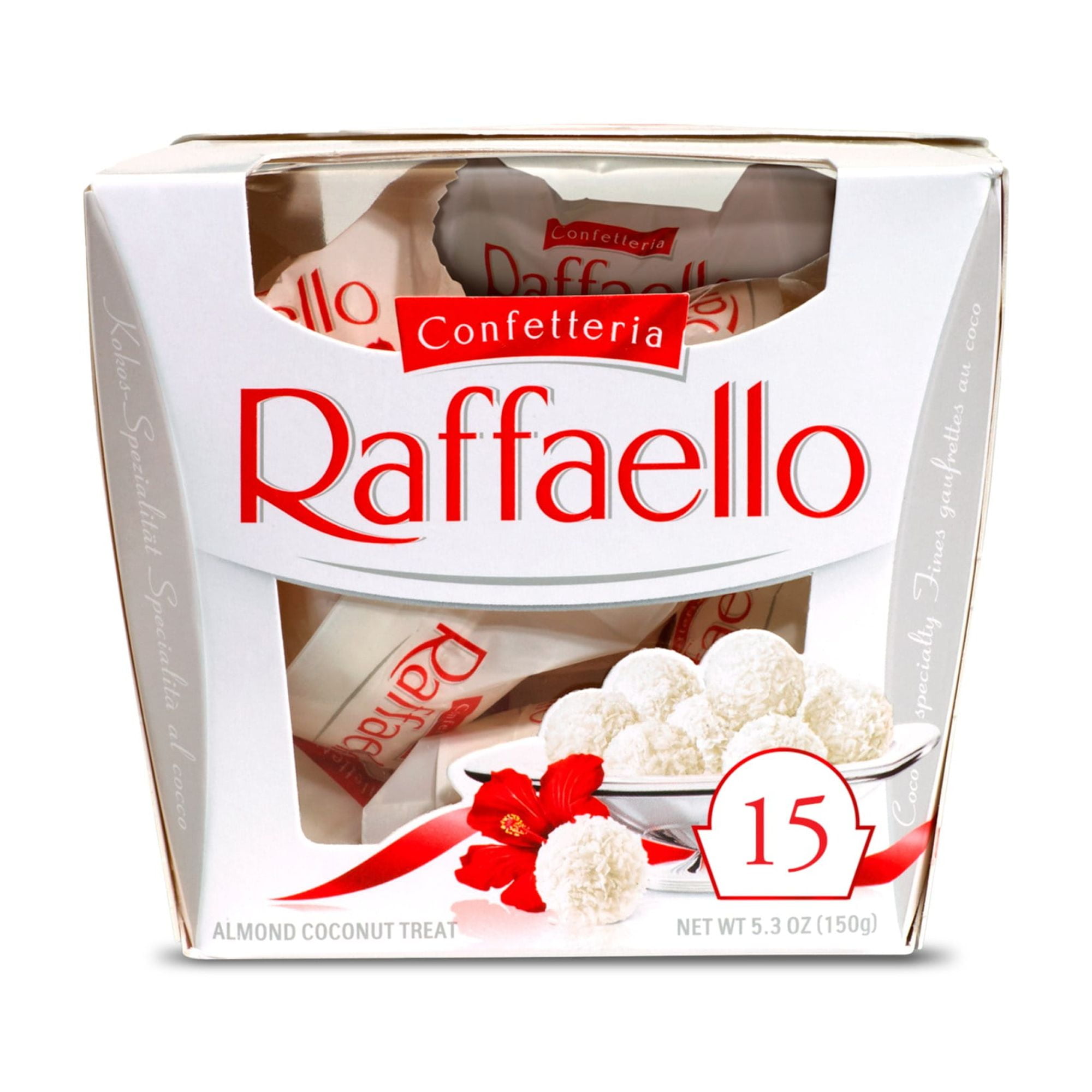 Raffaello Premium Gourmet White Almond, Cream and Coconut Gift Box, 15 ...