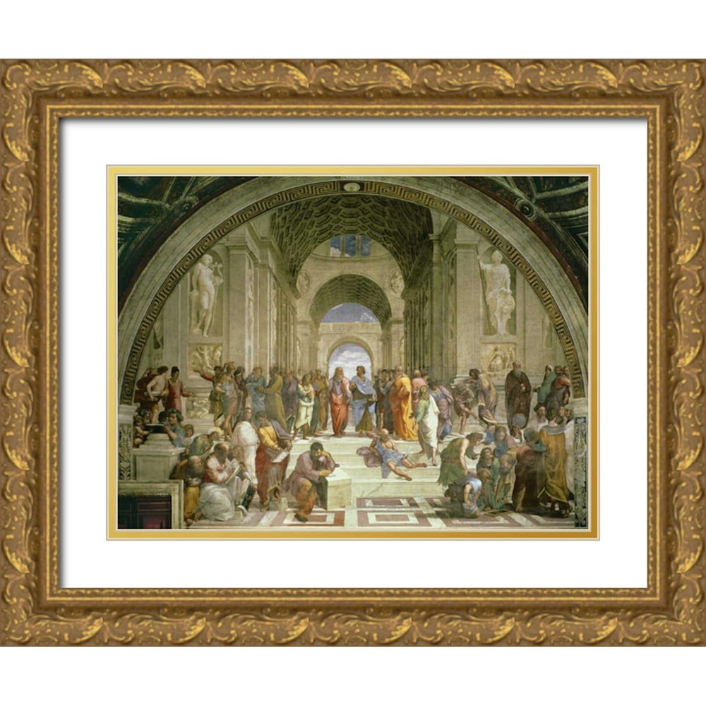 Raffaello 32x25 Gold Ornate Wood Framed with Double Matting Museum Art ...