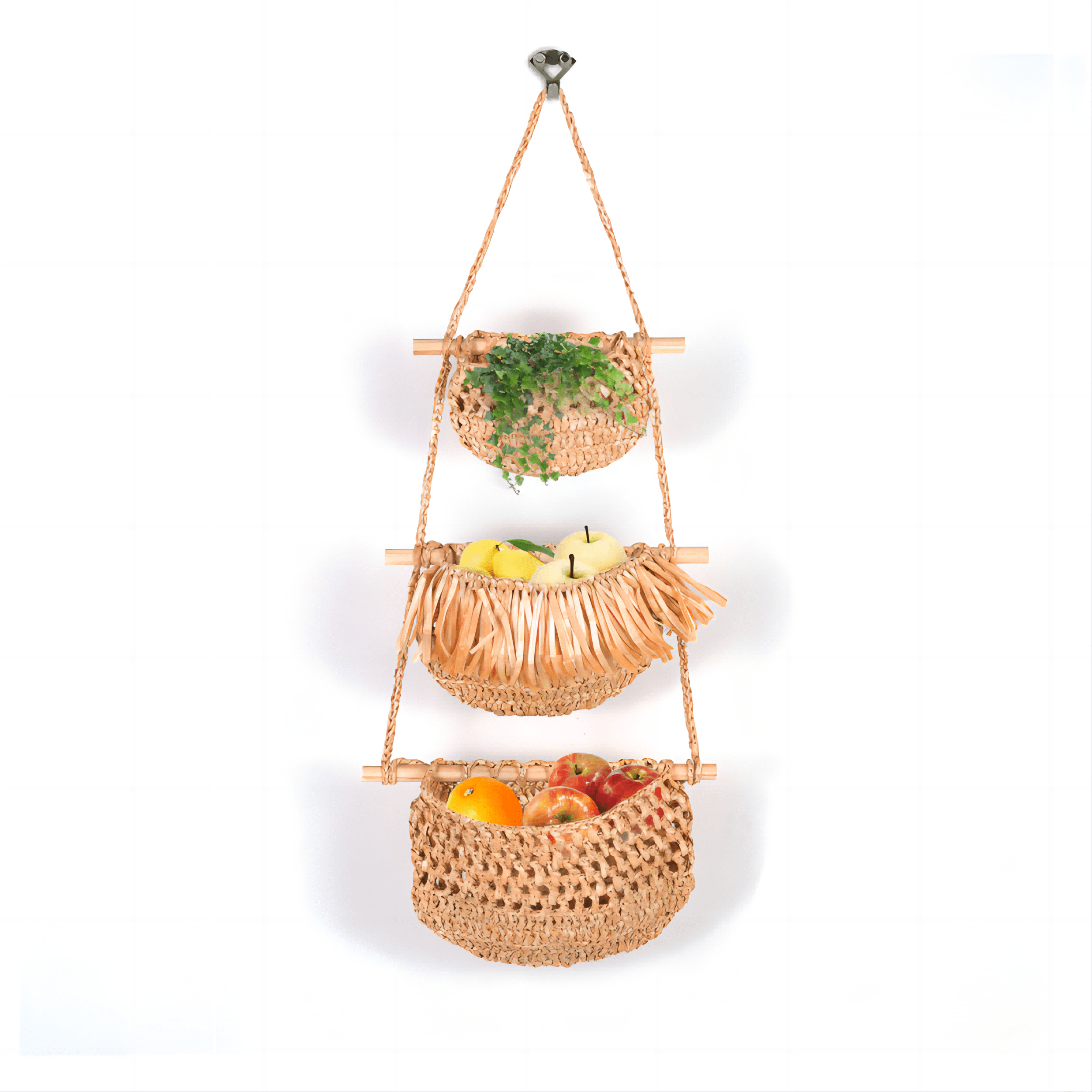 Hanging Fruit Basket, 3 Tier Detachable Wall Hanging Basket Over the ...