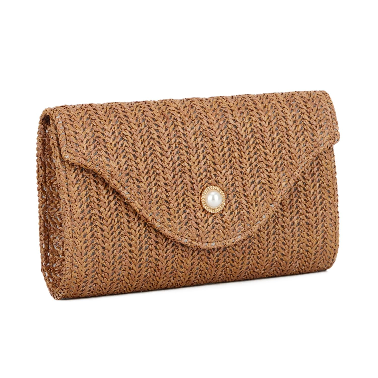 Raffia Clutch Purses for Women Summer Pearl Evening Handbags Woven ...