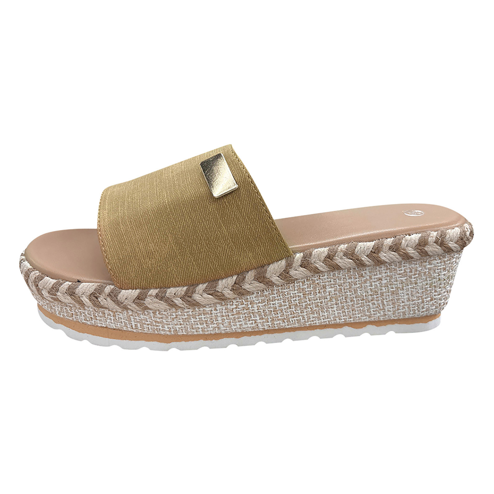 Raffia Platform Sandals for Women - Summer Slides Comfortable Straw ...