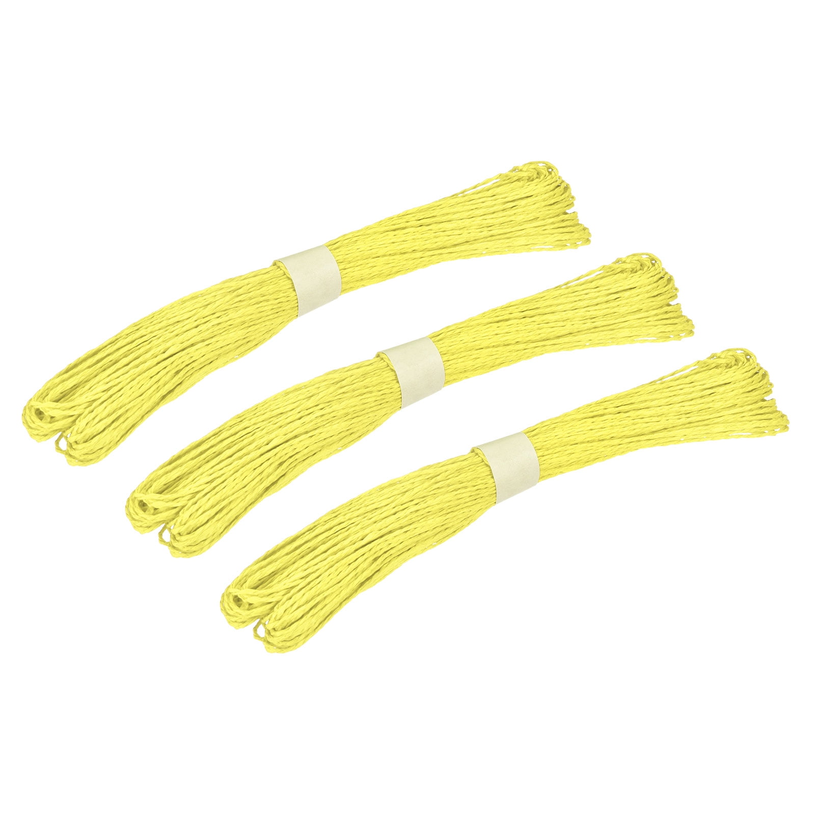 Raffia Stripes Paper Rope Fluorescent Yellow, 31Yards Twisted Paper ...