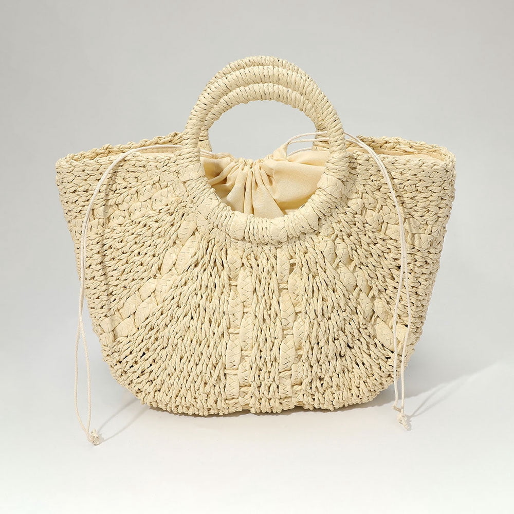 Raffia Woven Round Handle tote Bag - Walmart.com