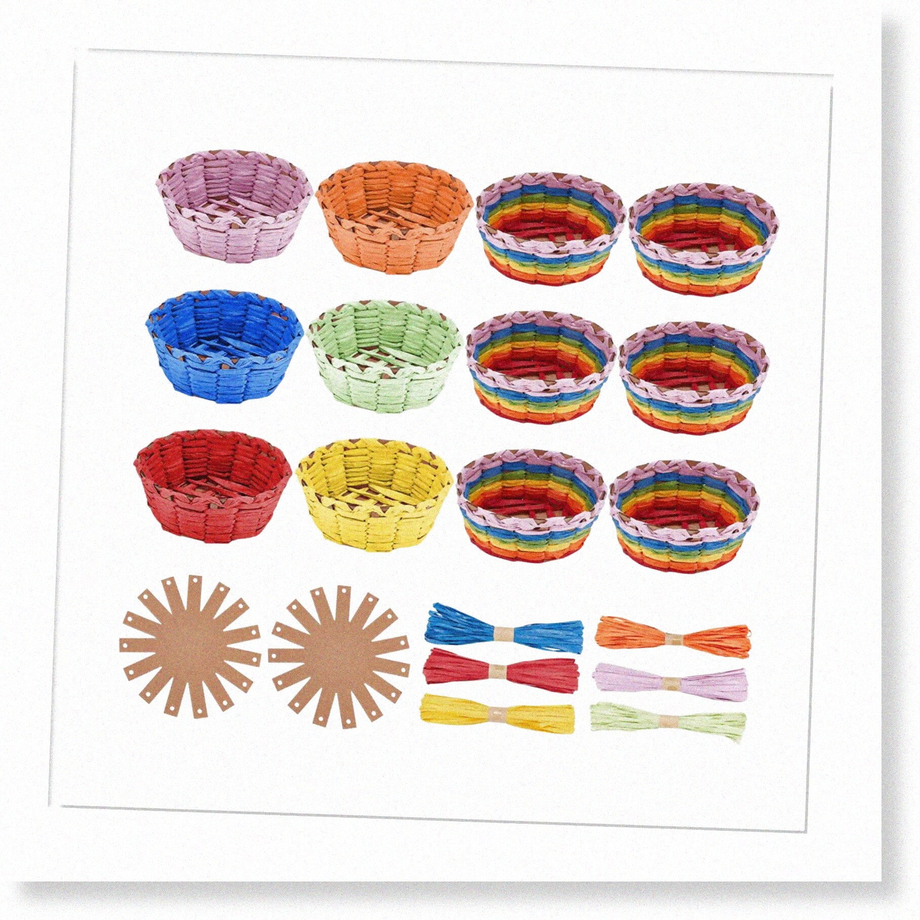 RaffiaWeave: 12-Piece Basket Making Kit - Creative Raffia Basket with Instruction. Weaving ...