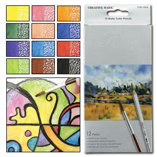 Raffine Watercolor Color Pencil Set - Water Soluble Colored Pencils ...