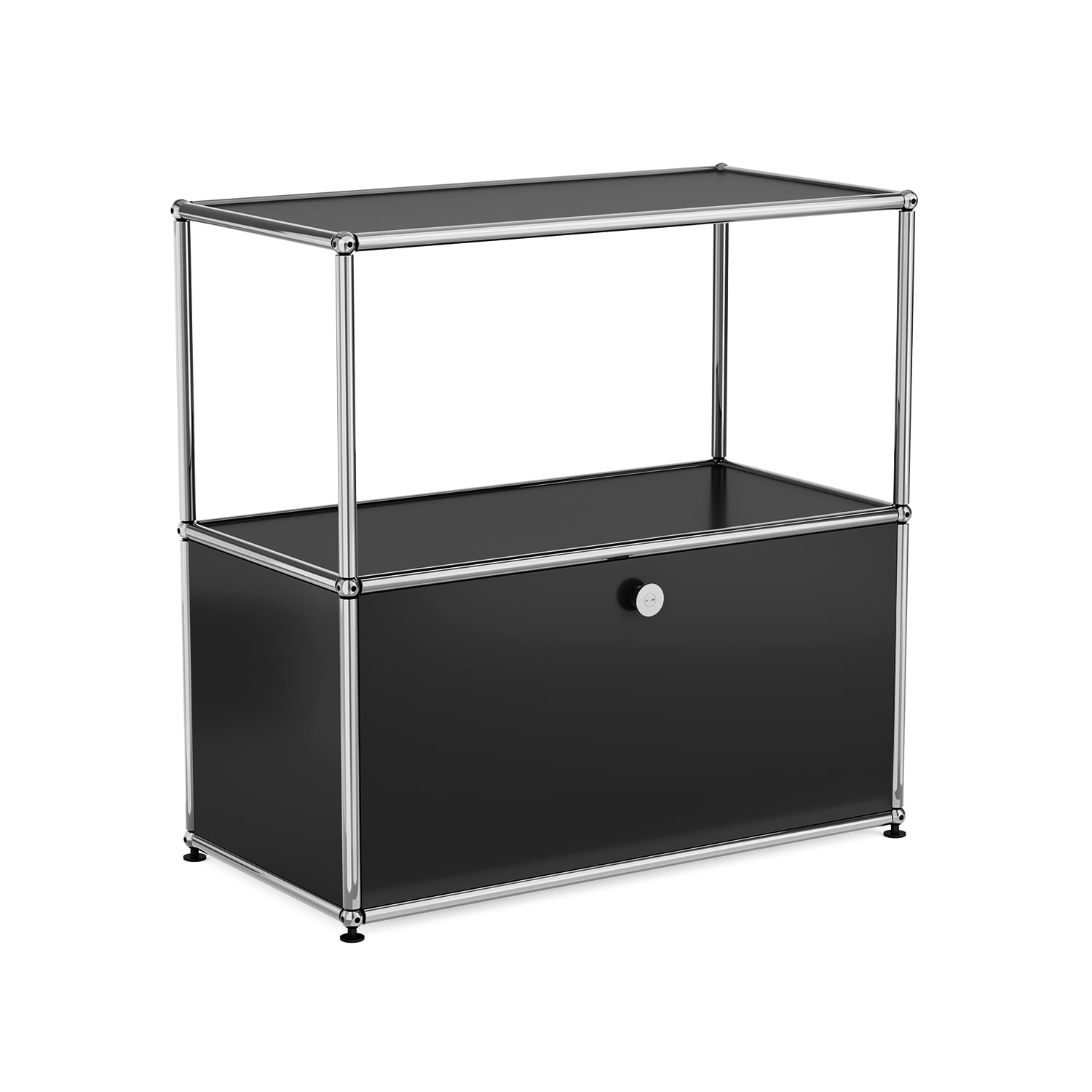 Raffle Pinker 2-Tier Metal Storage Cabinets with Door, Shelf, Steel ...