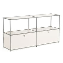 Raffle Pinker Freestanding Storage Cabinets 2-Layer Metal Cabinets with ...