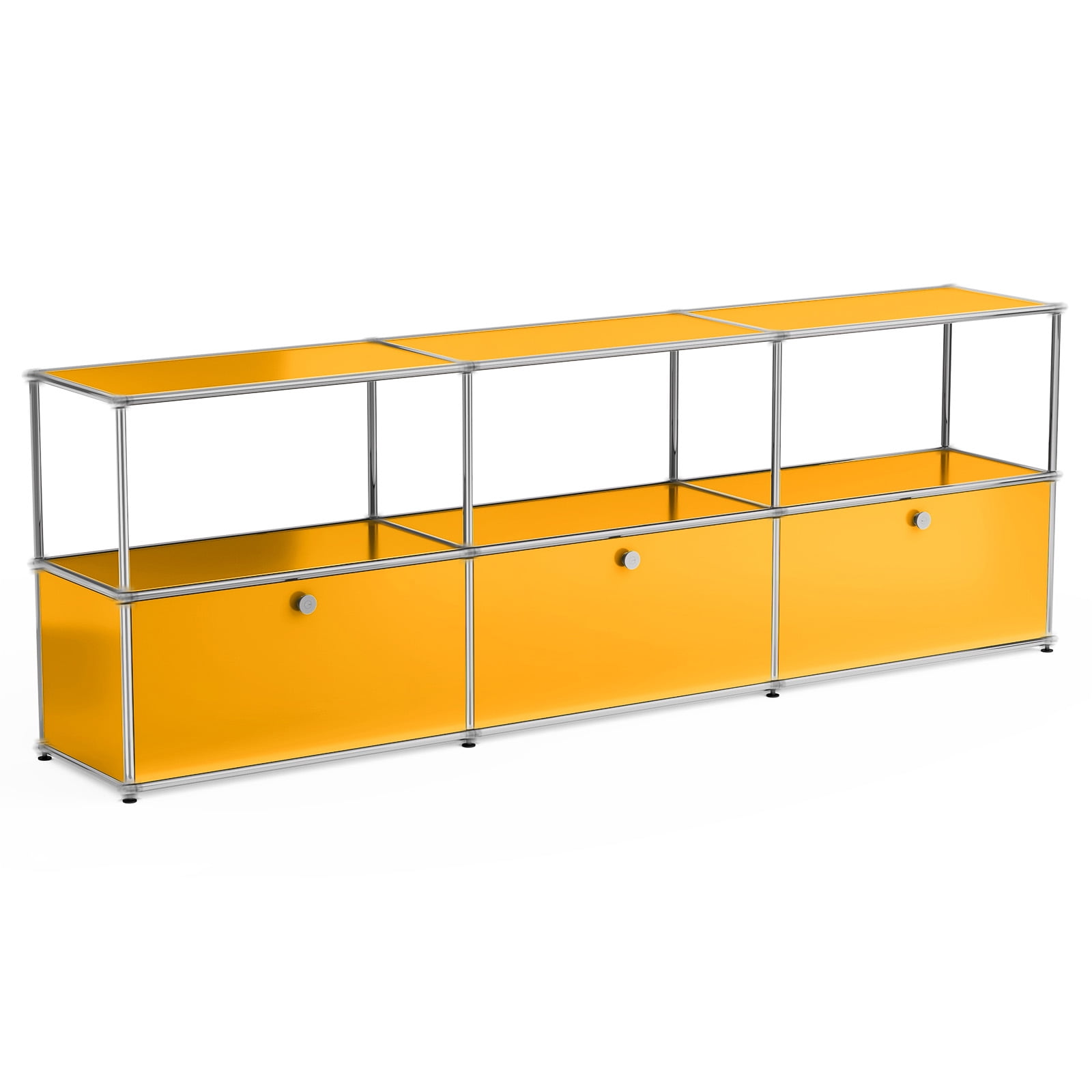 Raffle Pinker Metal Storage Cabinets with 3 Doors and Shelves ...