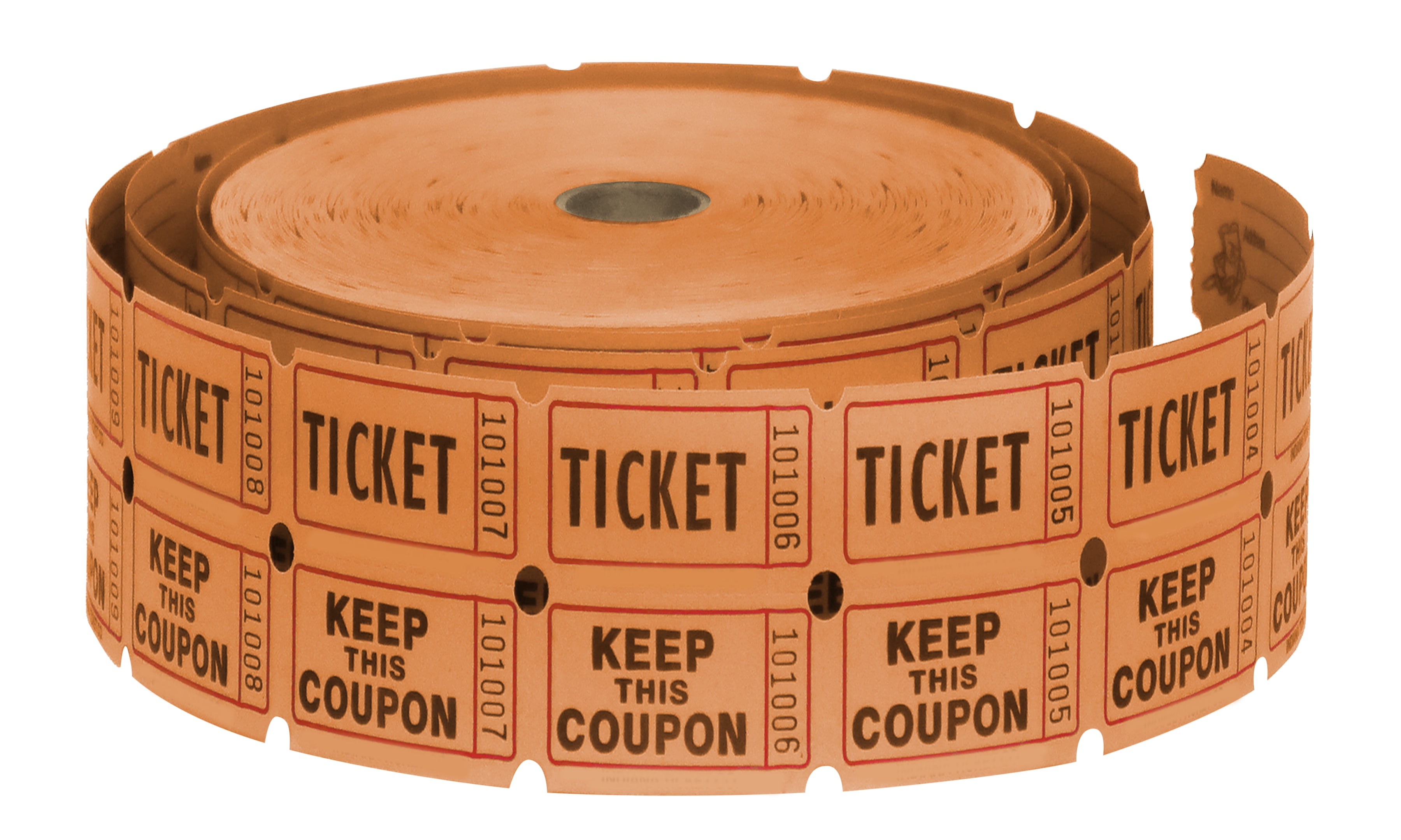 Raffle Ticket: Orange Double Roll of 2000 Tickets (Orange) - Walmart.com