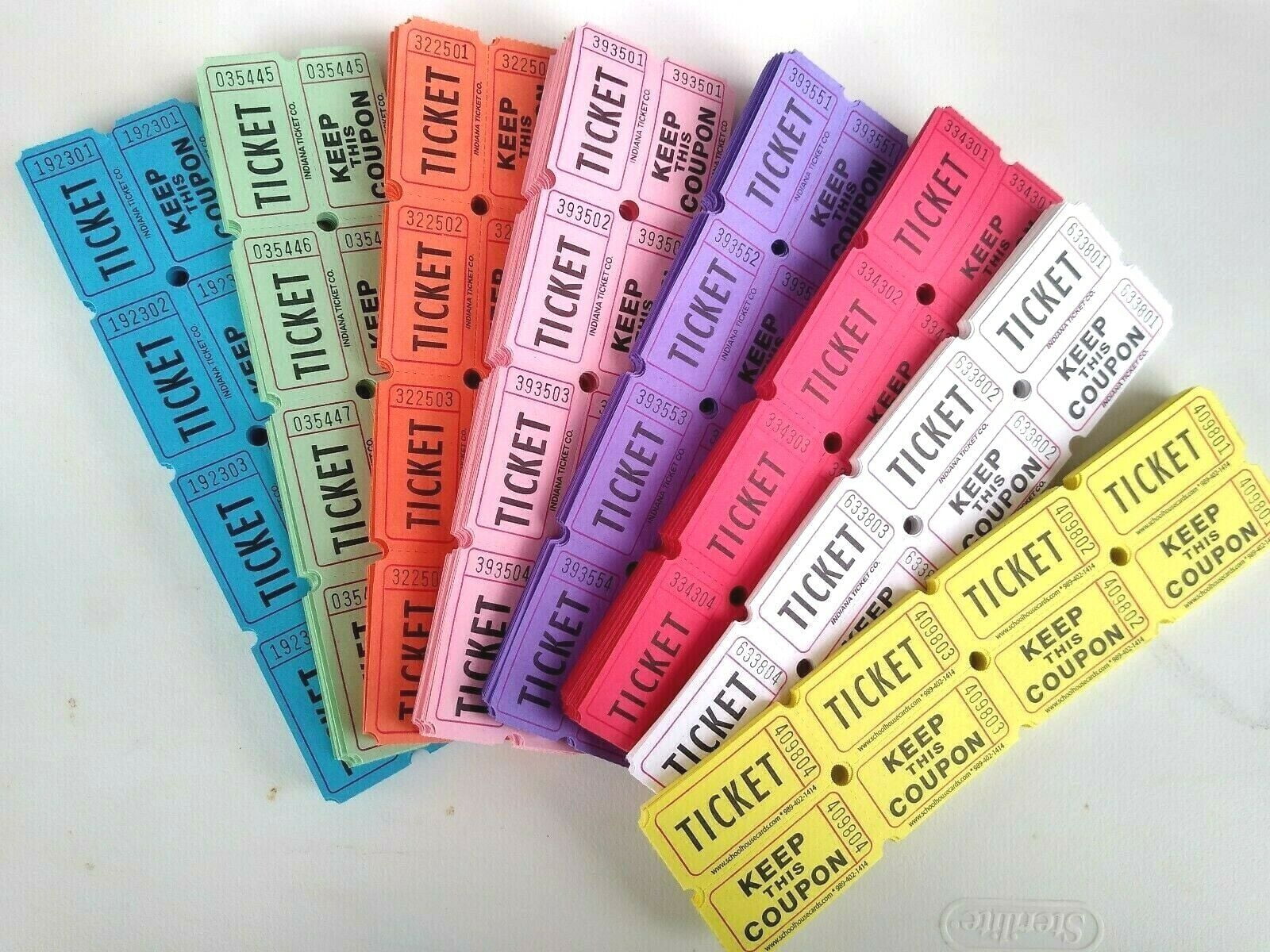 Raffle Tickets 1000 Flat Double Stub 50/50 Keep This Coupon Carnival ...