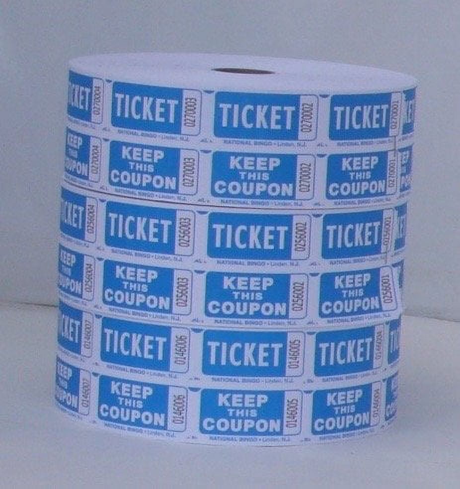 Raffle Tickets - (3 Rolls of 2000 Double Tickets) 6,000 Total 50/50 ...