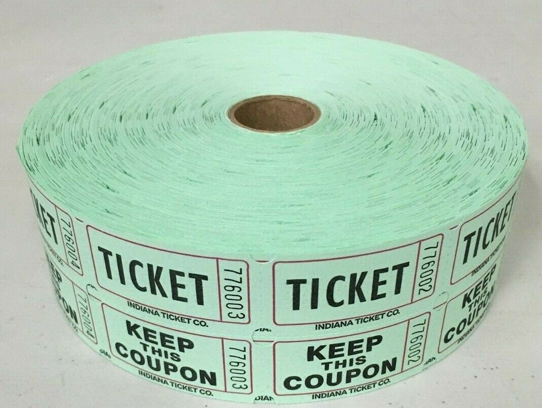 Raffle Tickets Double Stub Roll of 2000 Split the Pot 50/50 Fund Raiser ...