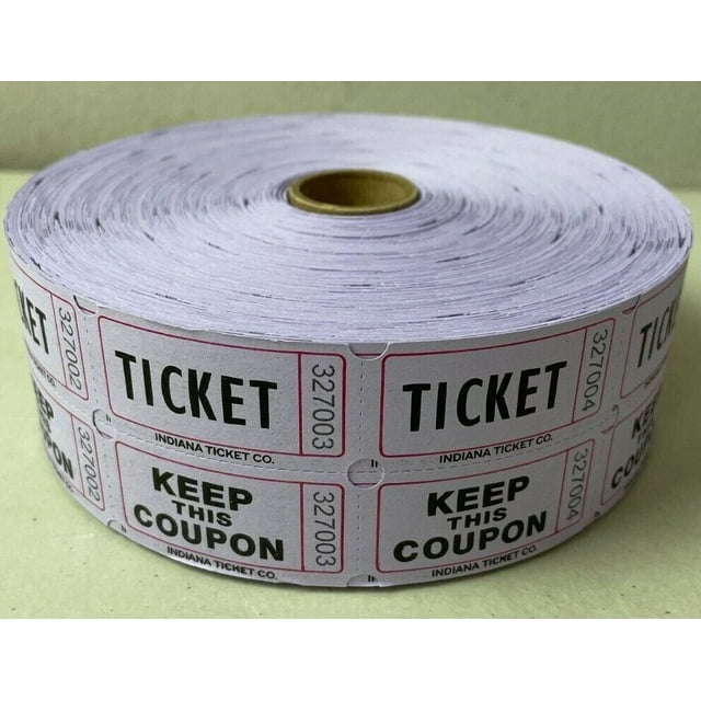 Raffle Tickets Double Stub Roll of 2000 Split the Pot 50/50 Fund Raiser ...