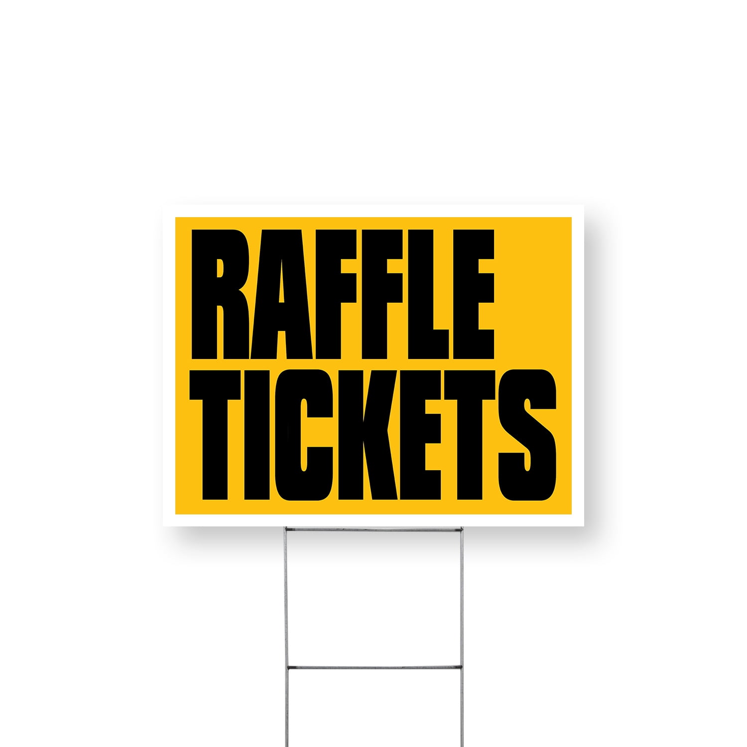 Raffle Tickets Yard Sign 12 Inch x 16 Inch Double Sided Weatherproof ...