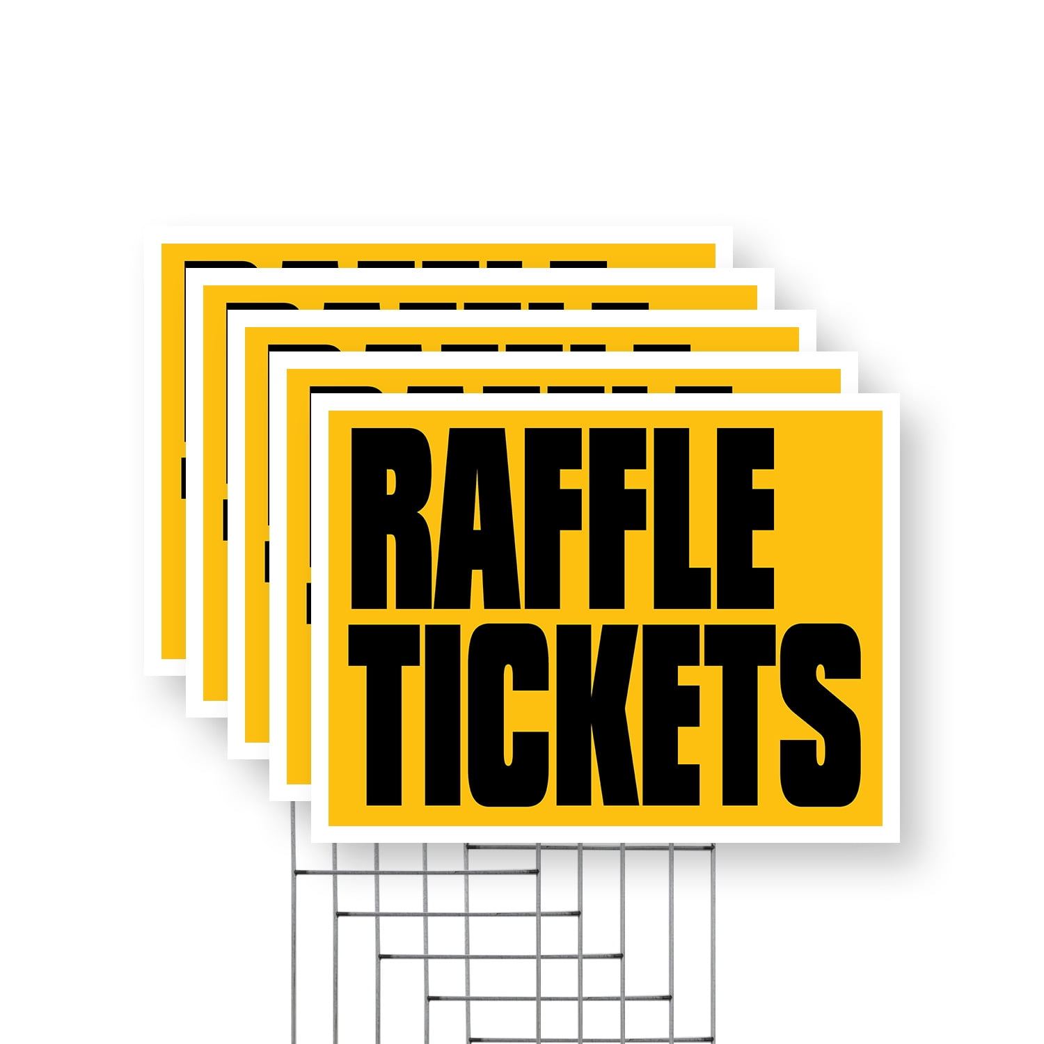 Raffle Tickets Yard Sign 5 Pack of 12 Inch x 16 Inch Single Sided ...