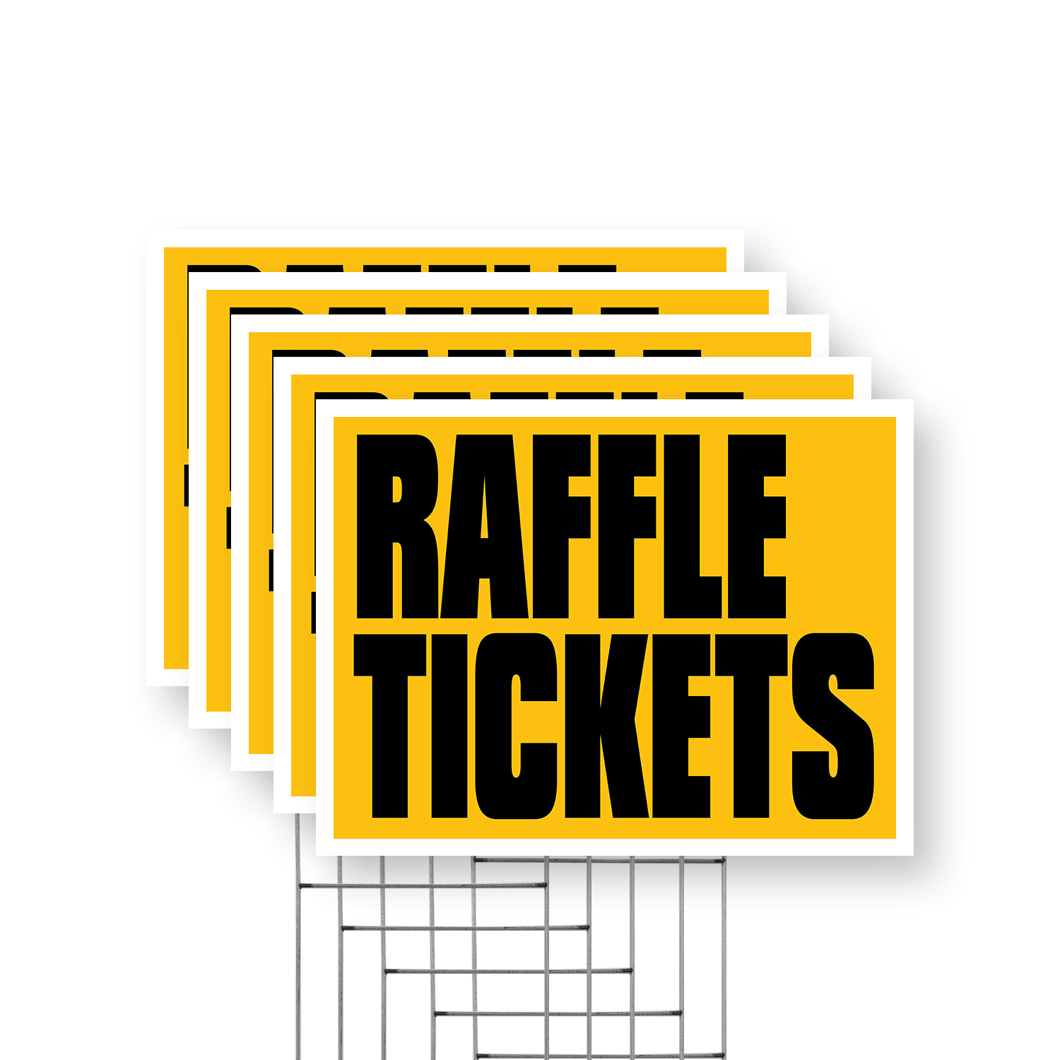 Raffle Tickets Yard Sign 5 Pack of 18 Inch x 24 Inch Single Sided ...