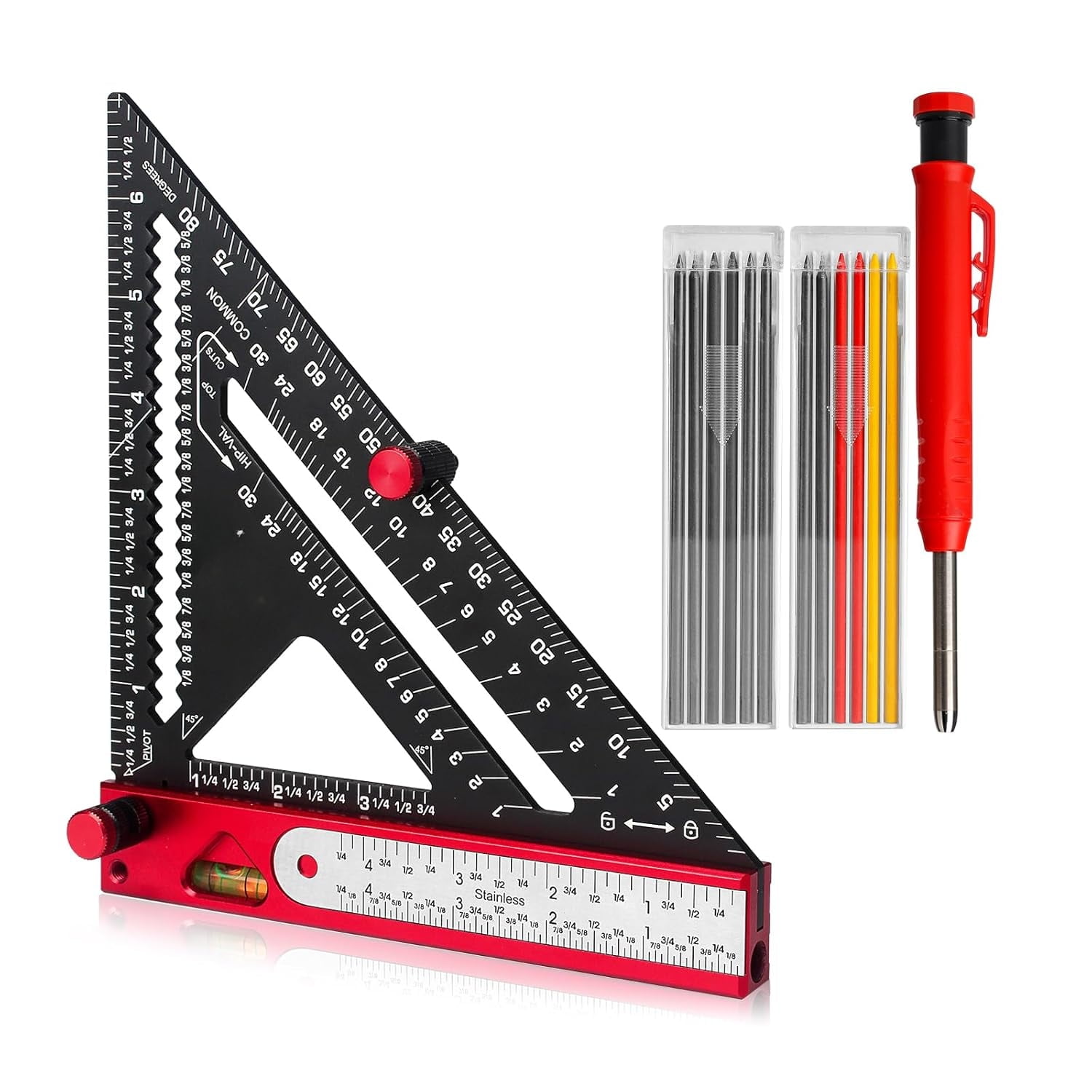 Rafter Square Multi-Purpose Carpenter Tools:Square,Protractor,Precision ...