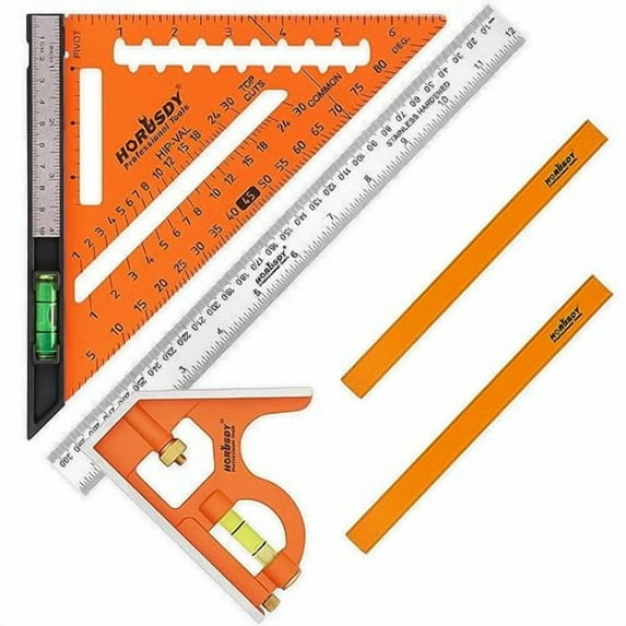 Rafter Square and Combination Square Tool Set | 7 Inch and 12 Inch ...