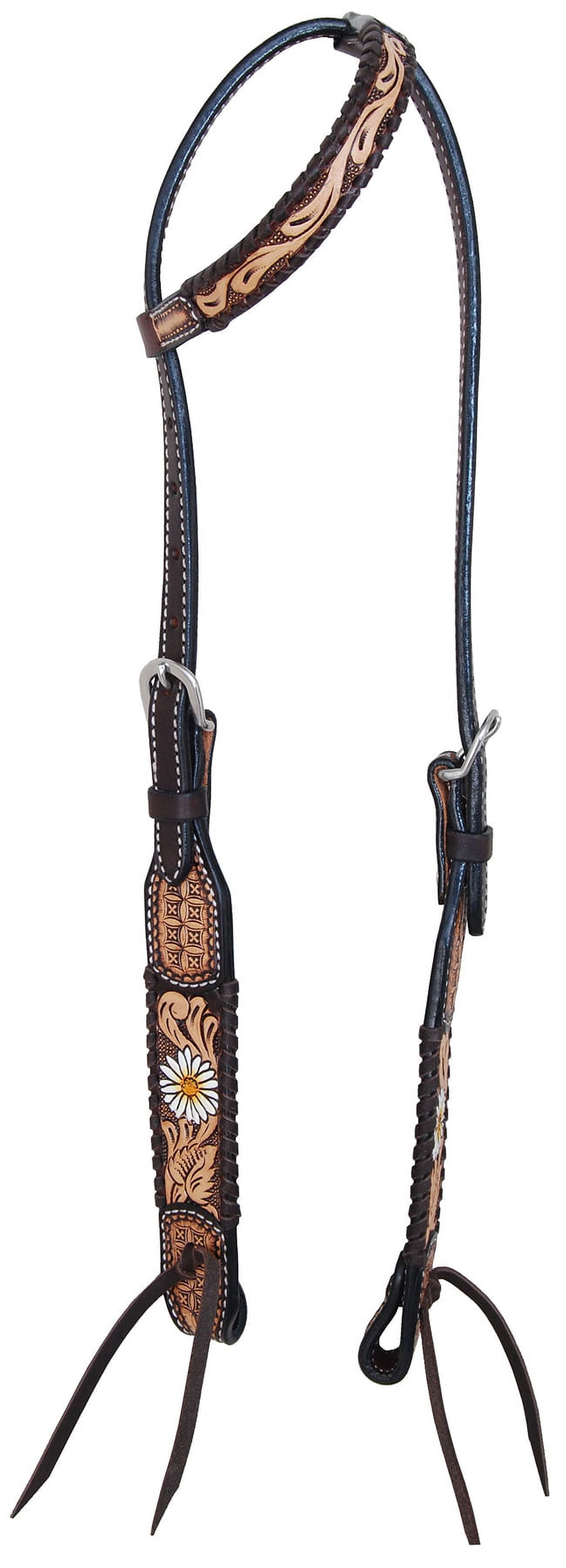 Rafter T Daisy Sliding Ear Headstall, Brown, Full - Walmart.com