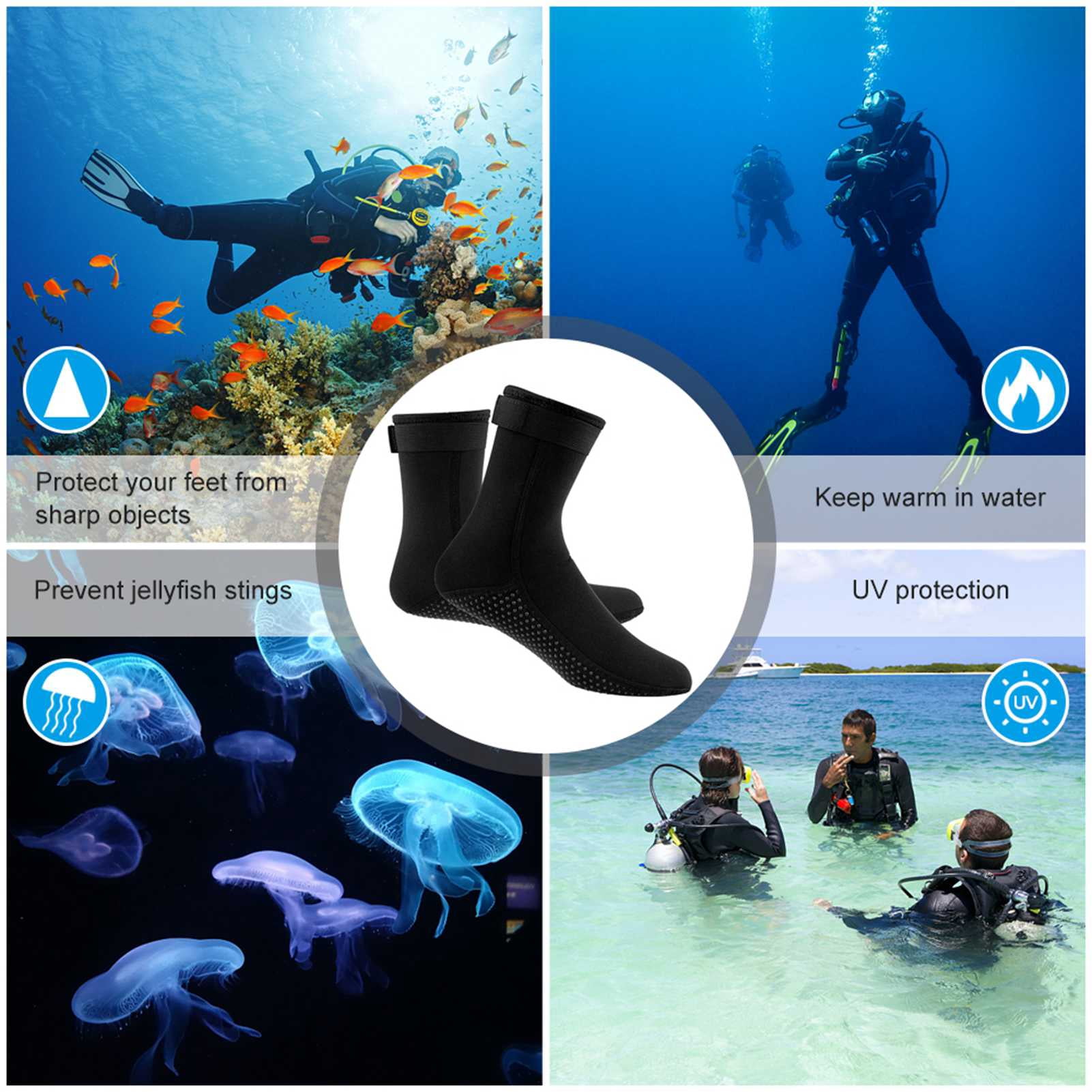 Rafting 3MM Neoprene Wetsuit Socks Warm Diving Socks Winter Surfing ...