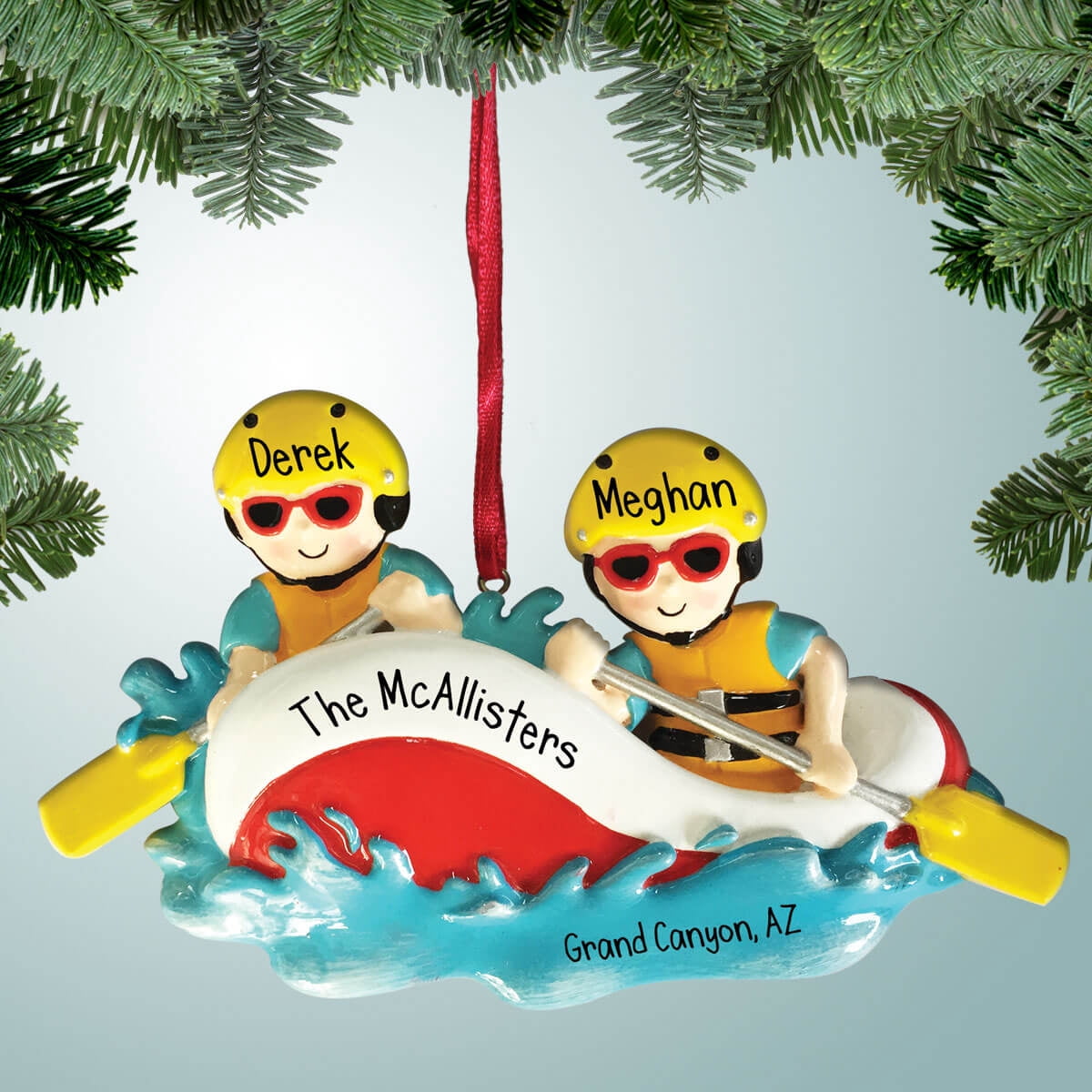 Rafting Couple - Personalized Christmas Ornaments - Family of Family of ...