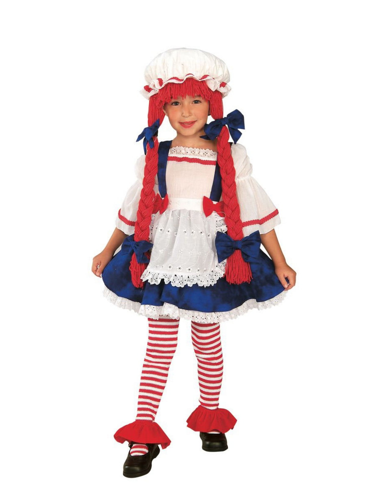 Kids Rag Doll Halloween Costume with Hat, Wig, Dress, and Apron ...