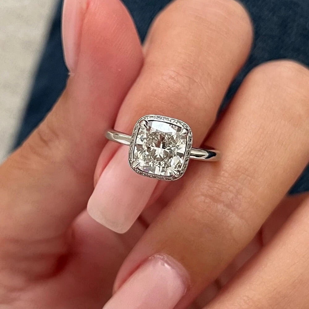 Rag Jewels 2.00 Ctw Cushion Cut White Diamond Wedding Anniversary ...